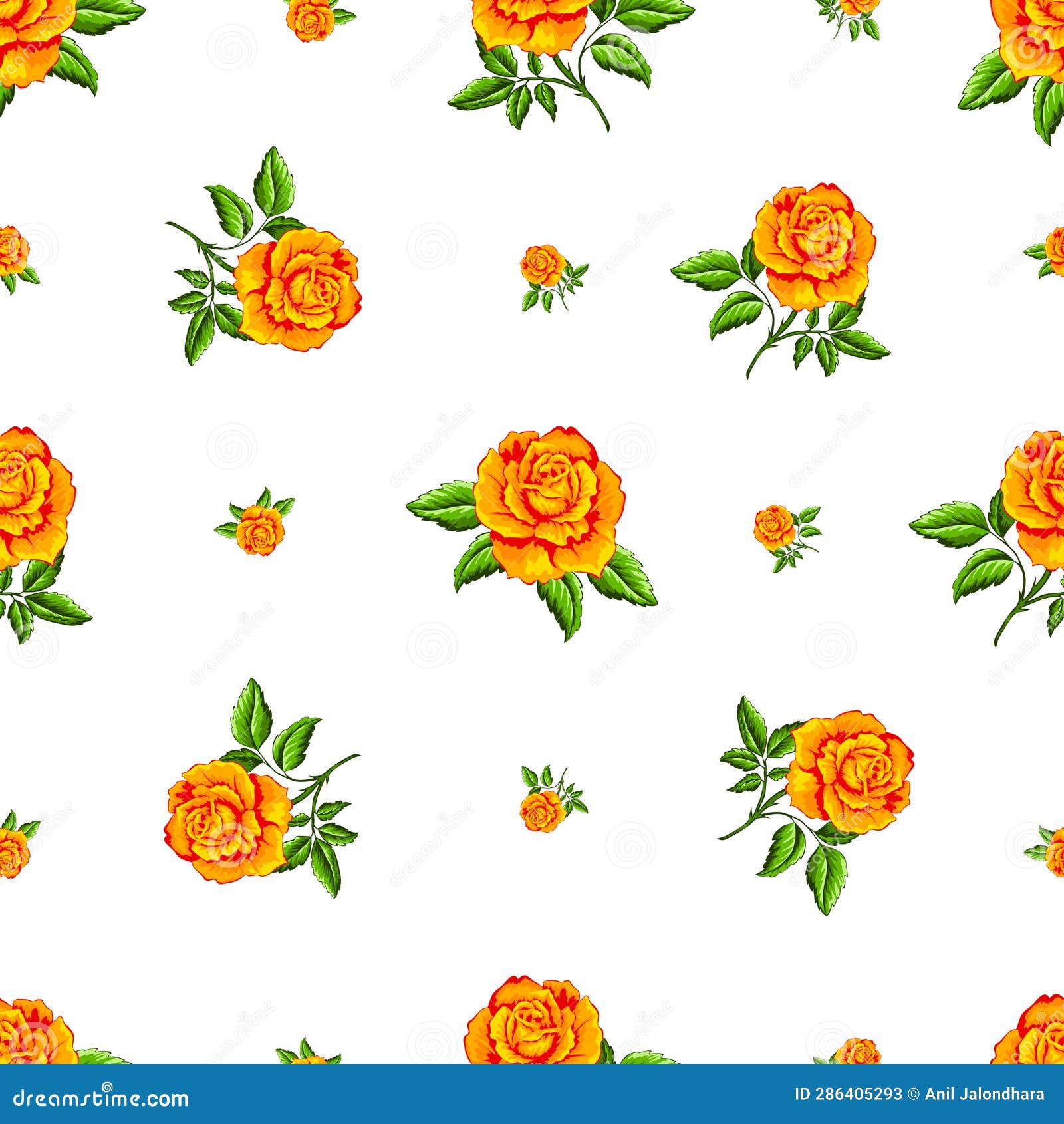 Flower All Over Pattern Multi Colour Abstract Seamless White Background ...