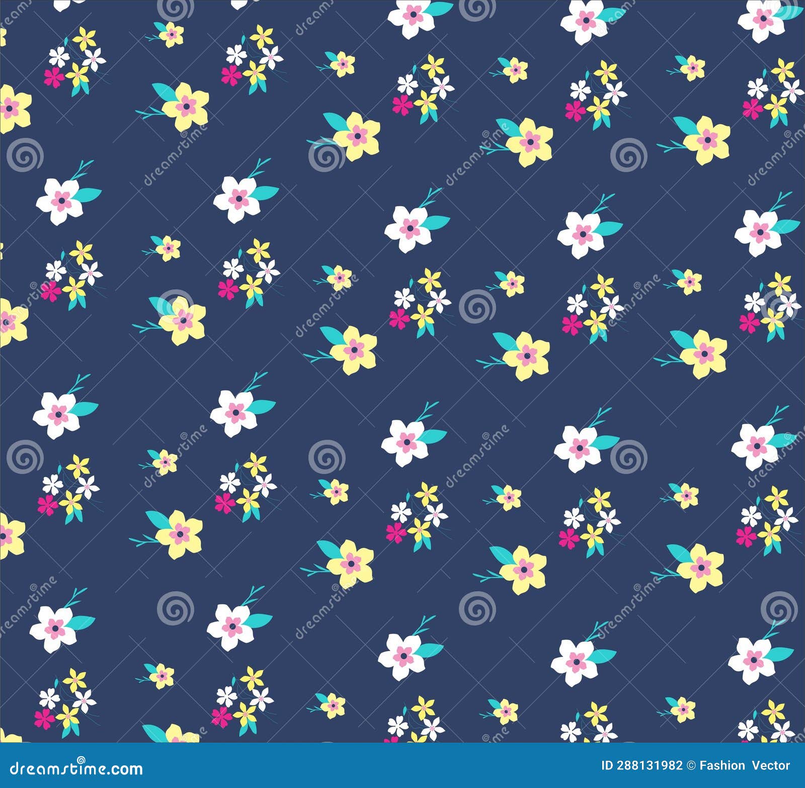 Flower All Over Print Vector Stock Vector - Illustration of vector ...