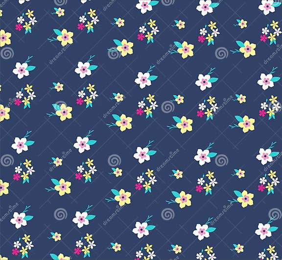 Flower All Over Print Vector Stock Illustration - Illustration of ...