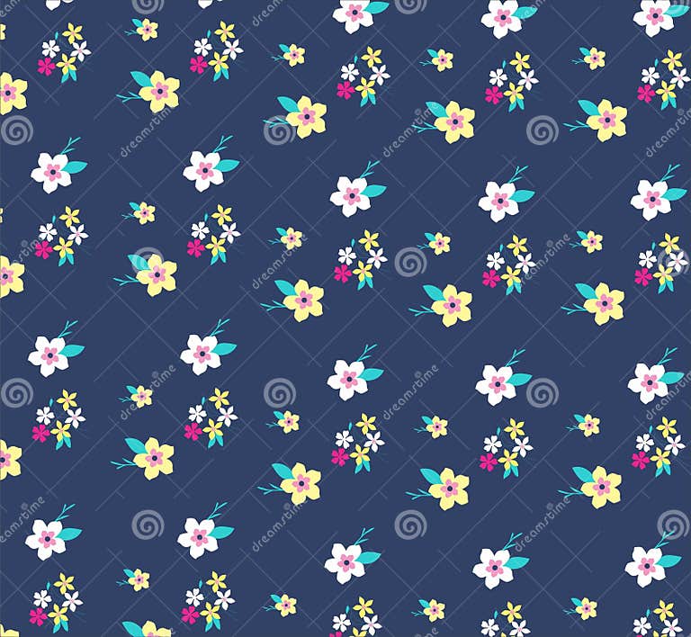 Flower All Over Print Vector Stock Illustration - Illustration of ...
