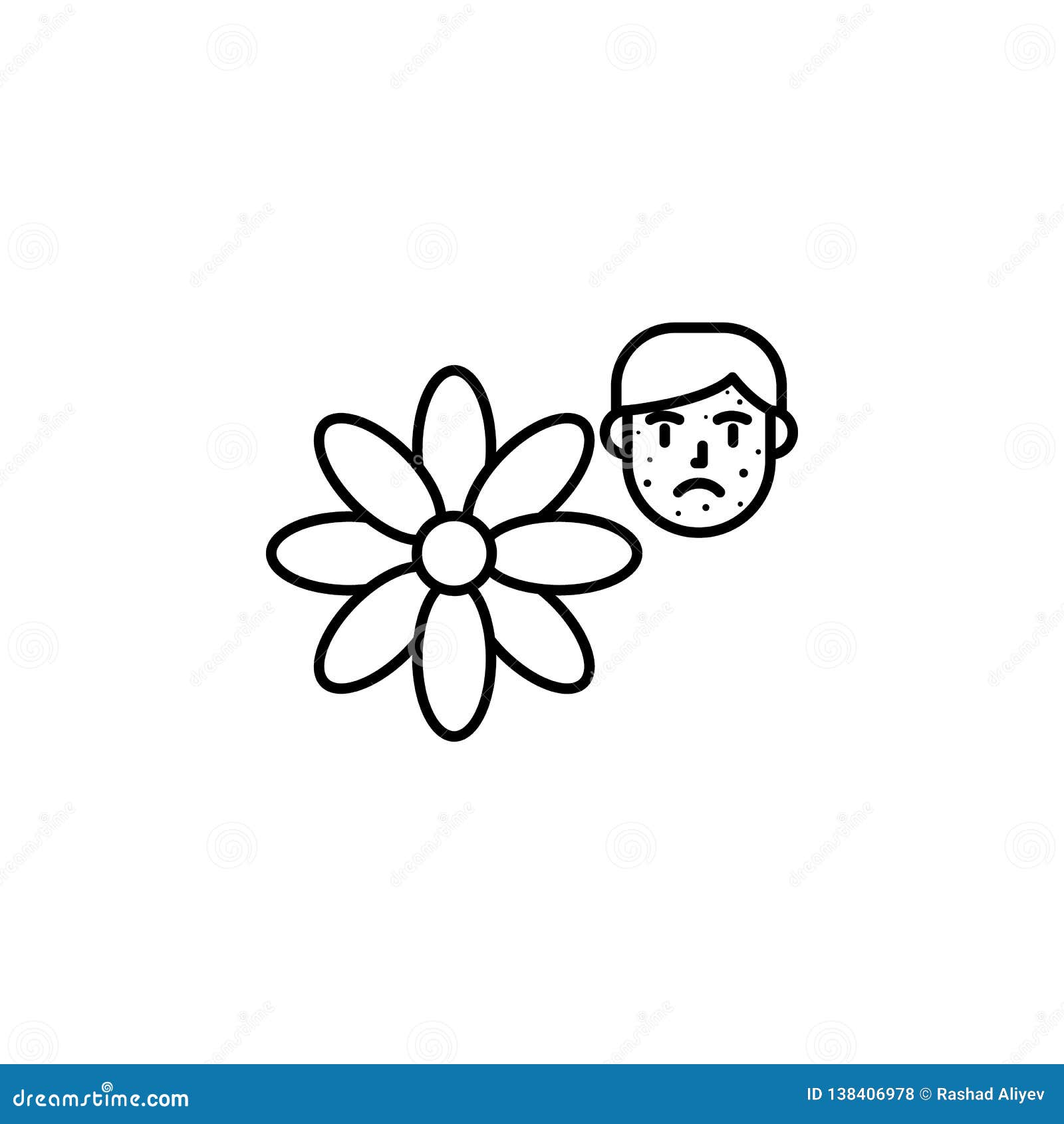 Flower, Allergic Face Icon. Element of Problems with Allergies Icon ...