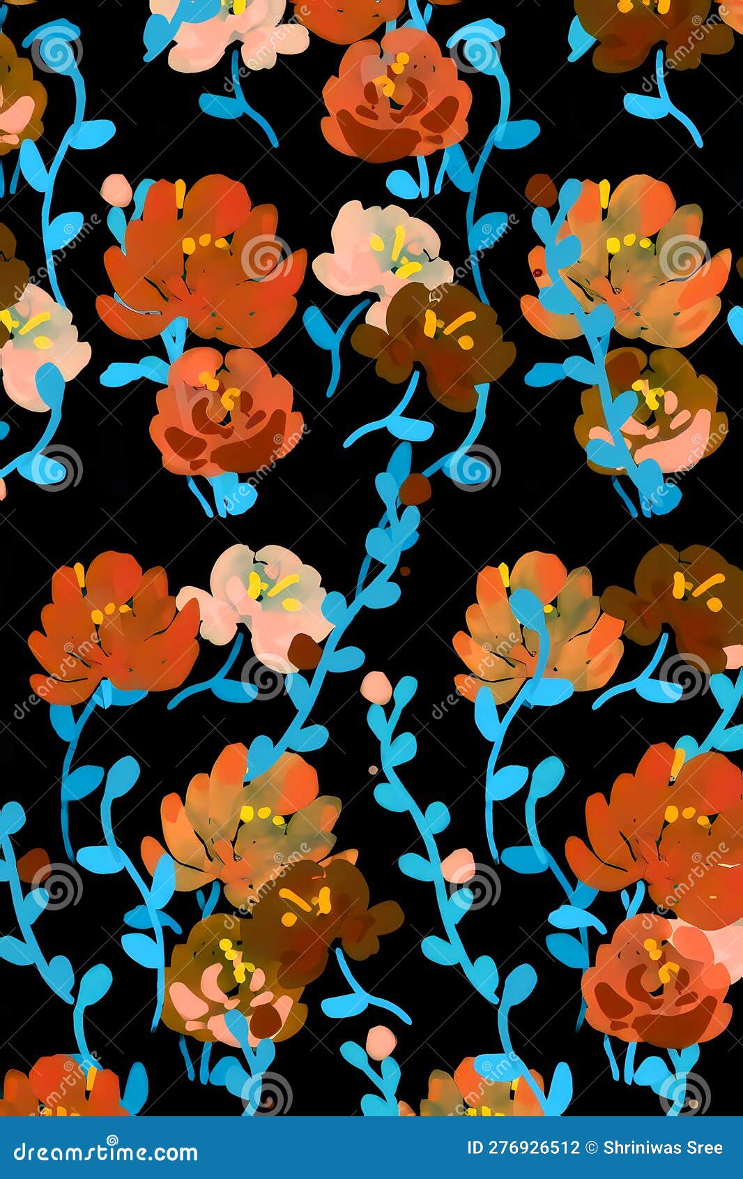 Flower allover stock illustration. Illustration of orange - 276926512