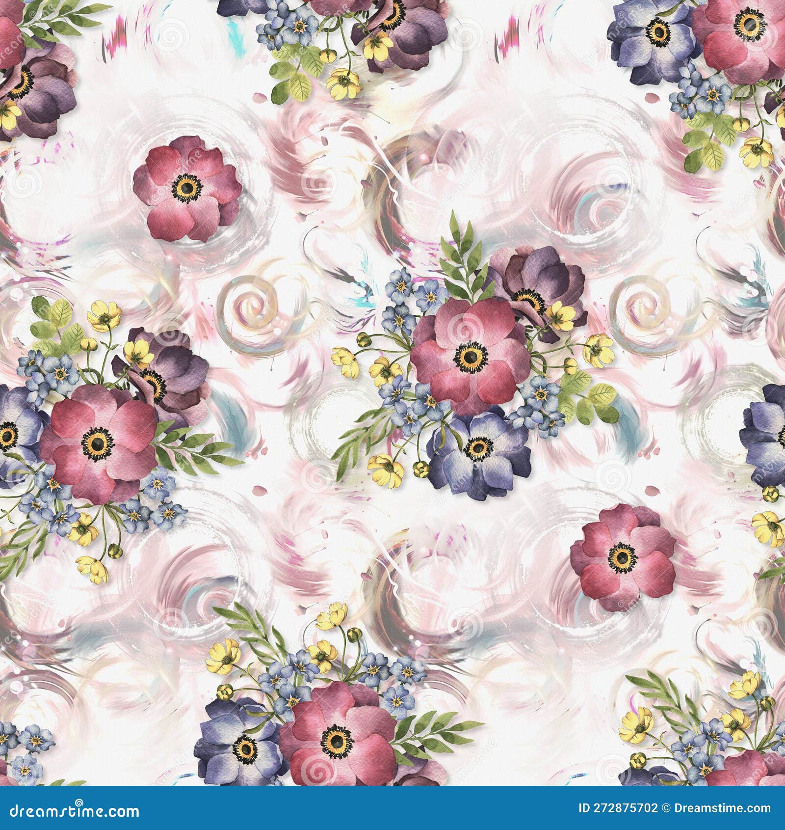 Flower Allover Pattern Digital Background Stock Photo - Image of purple ...