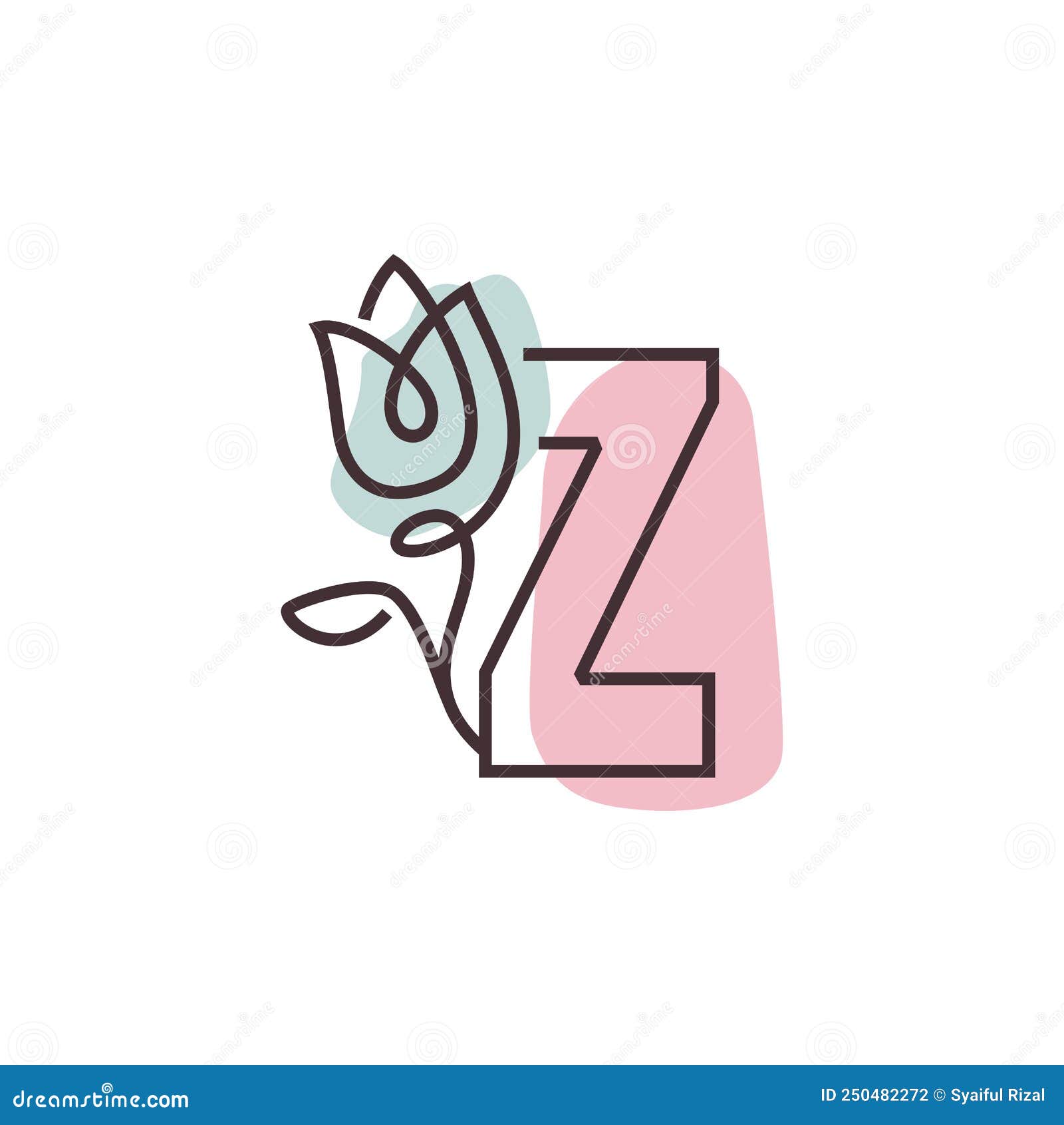 Floral Logo Z Striped with Color Stock Vector - Illustration of design ...