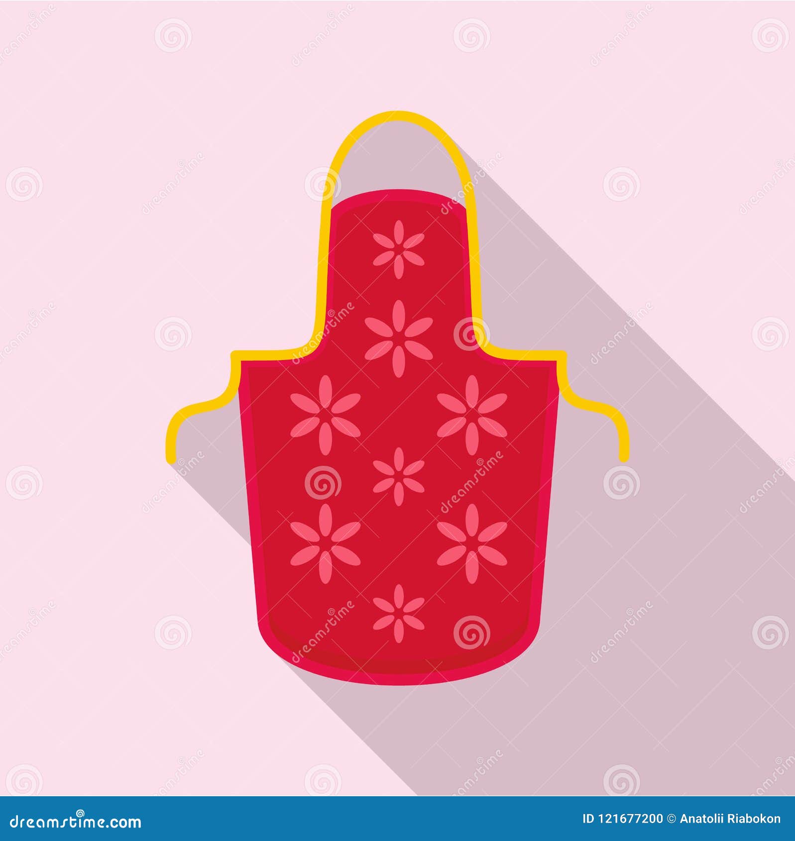 Flower Apron Icon, Flat Style Stock Vector - Illustration of cotton ...