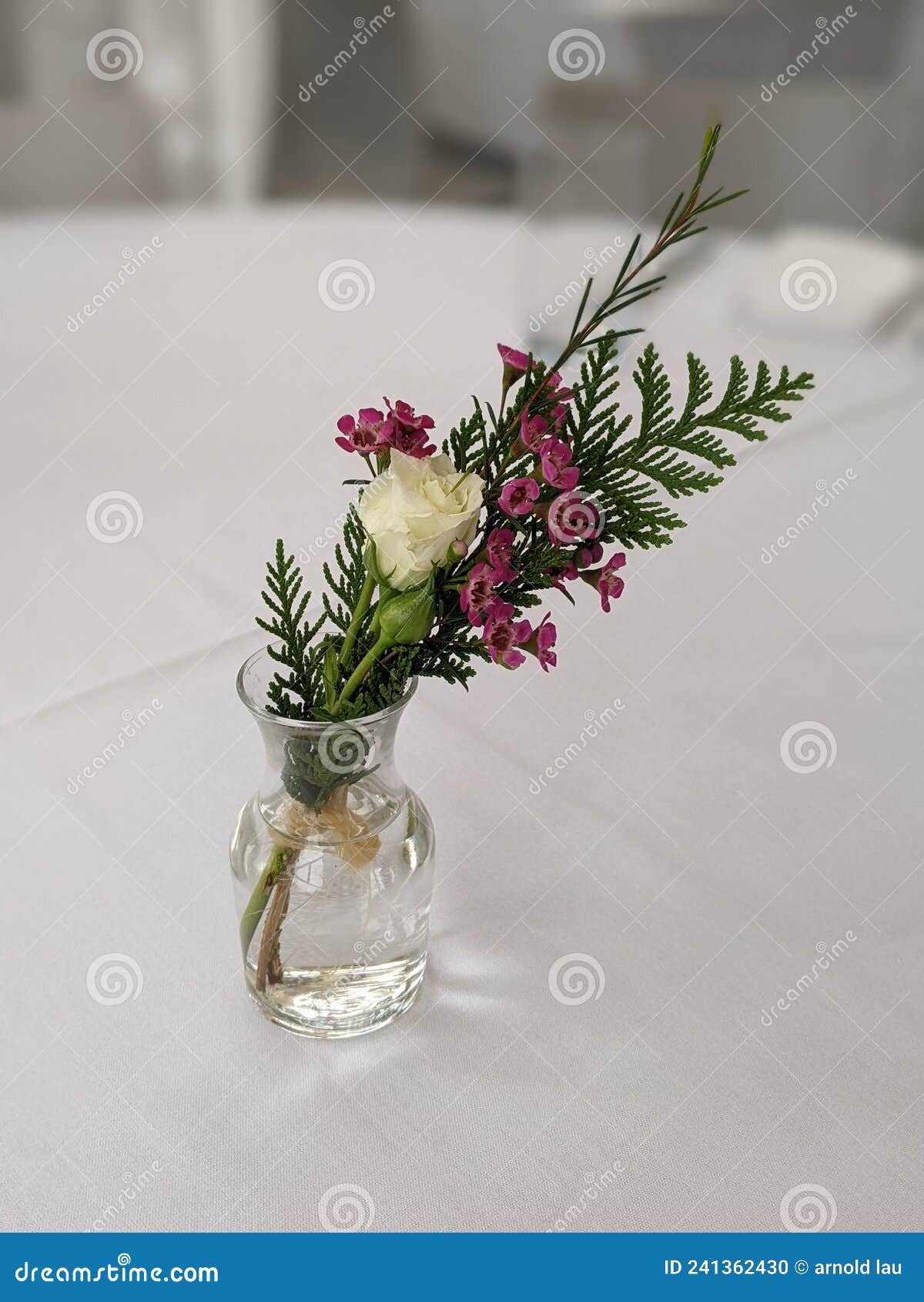 Flower Arrangement Table Setting Stock Photo - Image of centrepiece ...