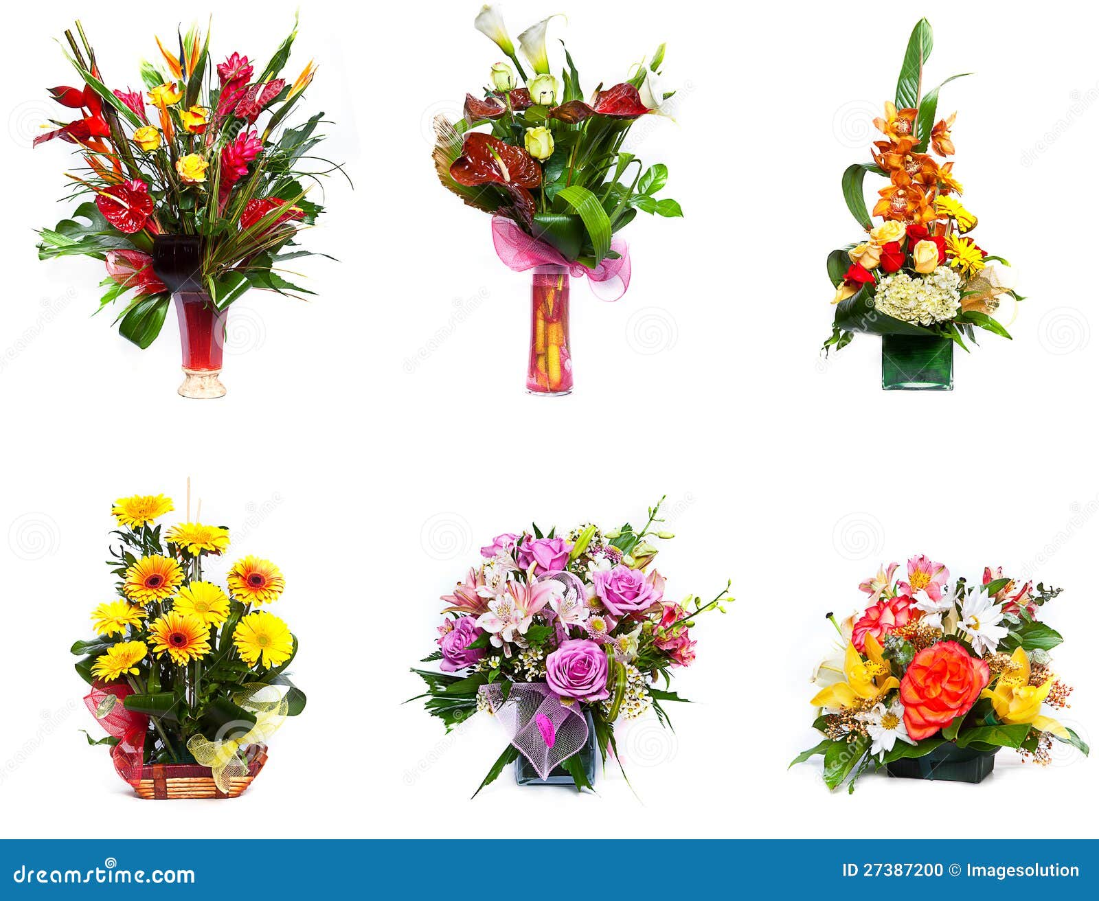 Flower Arrangements Selection Stock Photo - Image of gift, lily: 27387200