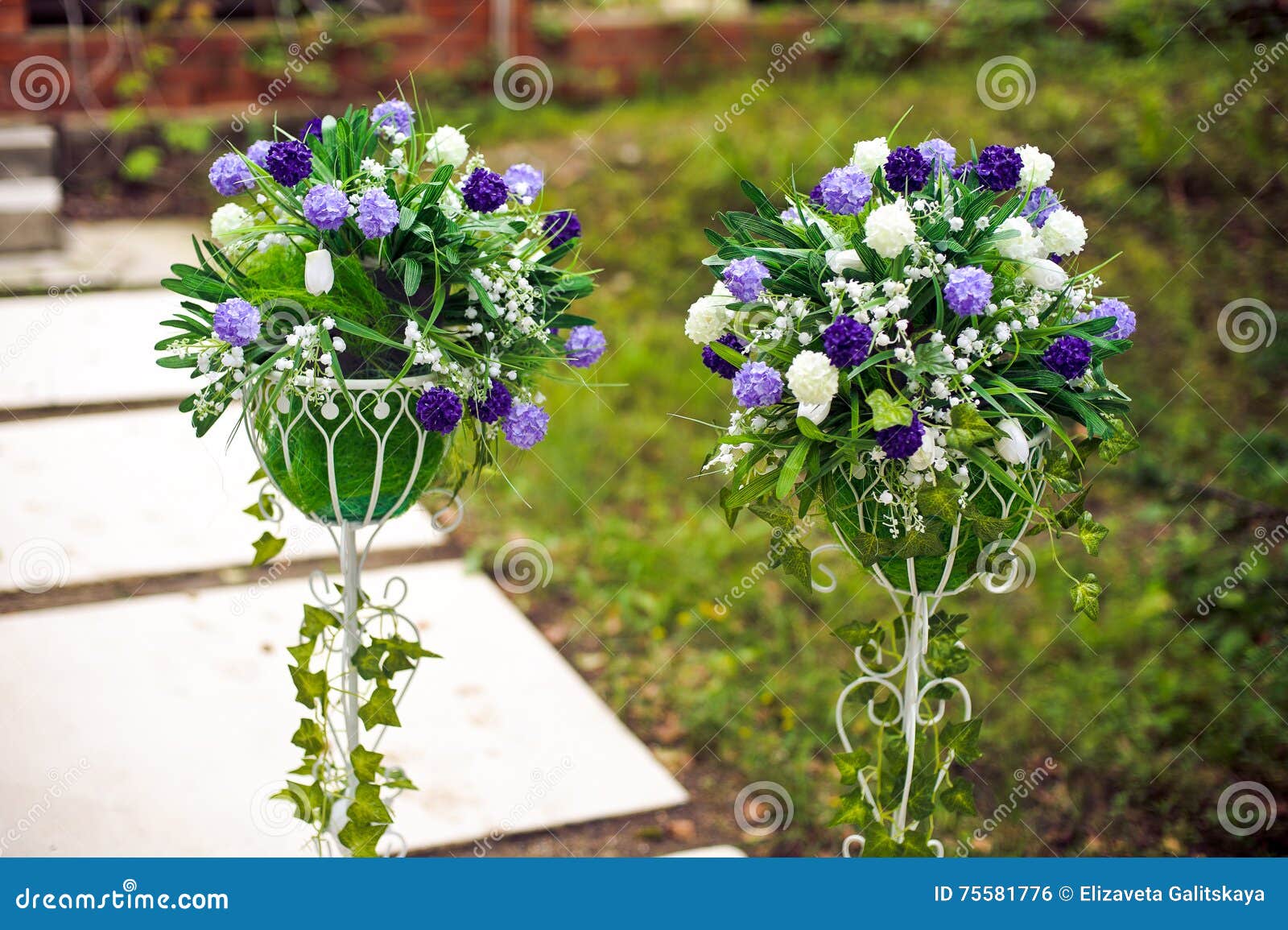 Flower Arrangements at a Wedding Stock Photo - Image of background ...