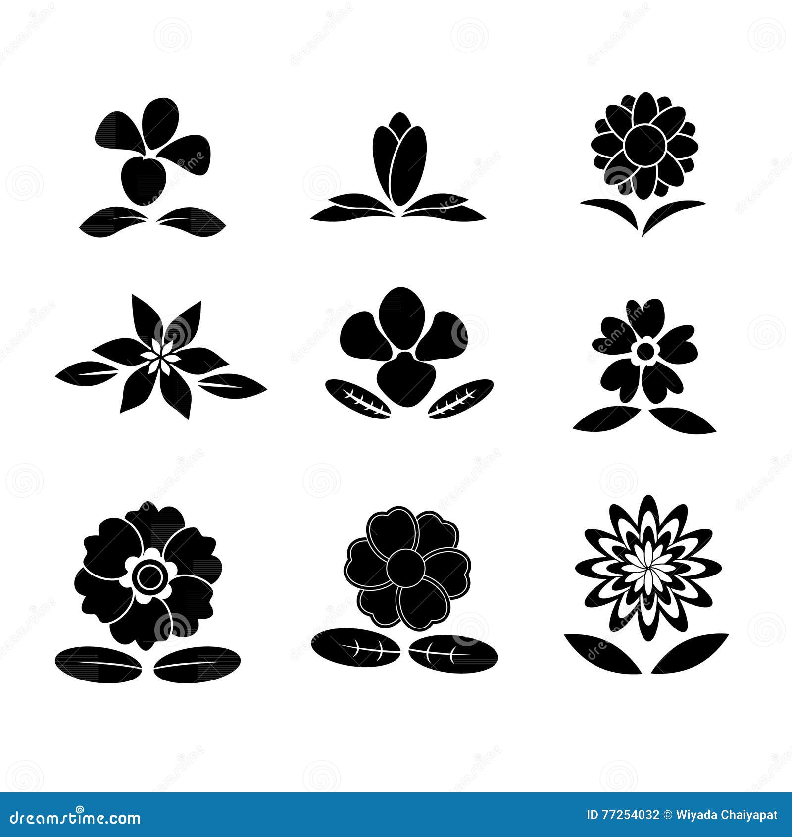 Flower Back and White Vector Stock Vector - Illustration of white ...