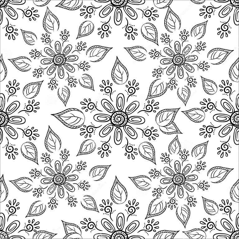 Flower Background, Contours Stock Vector - Illustration of botanic ...