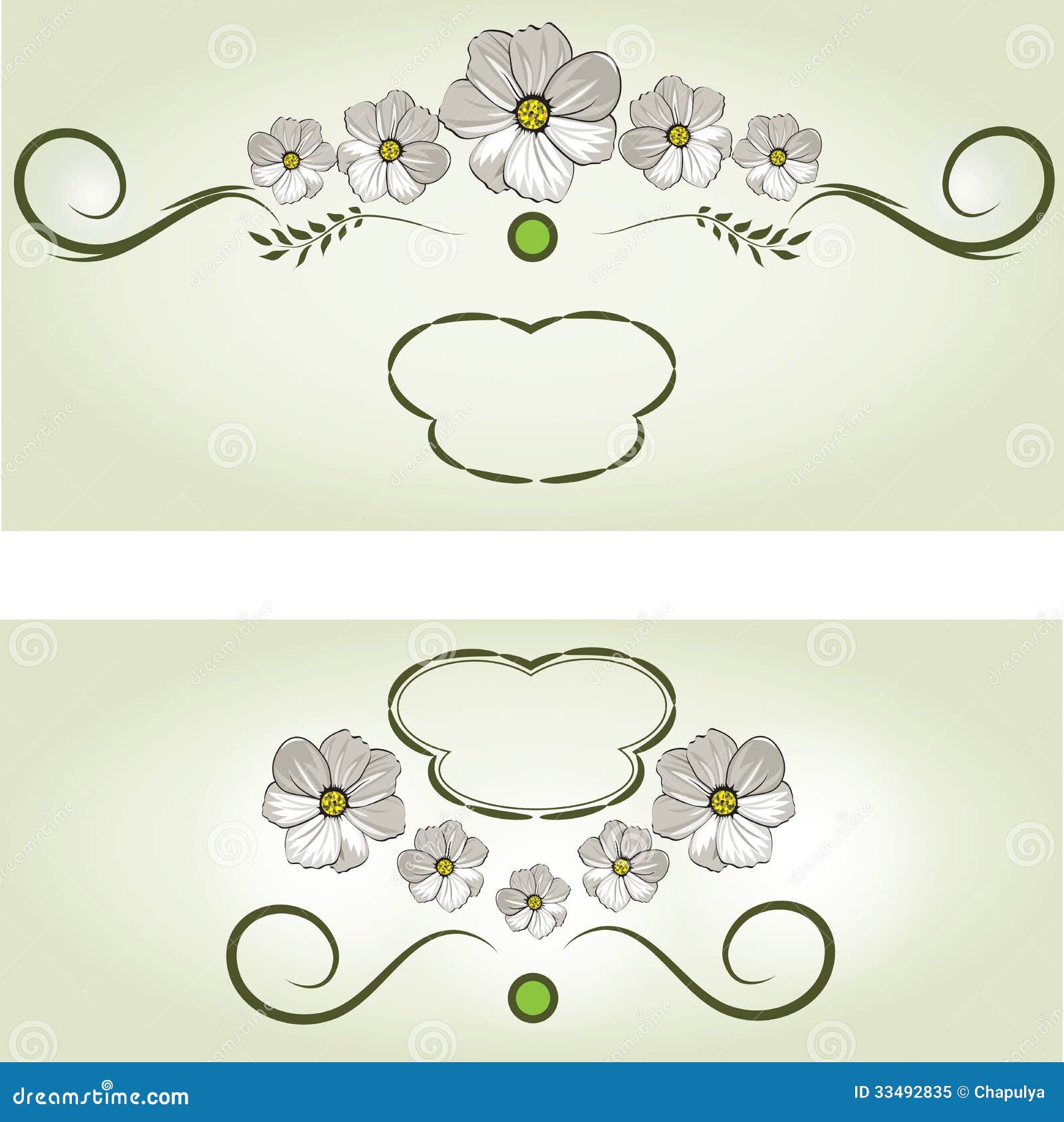 Flower Background with a Label Stock Vector - Illustration of abstract ...