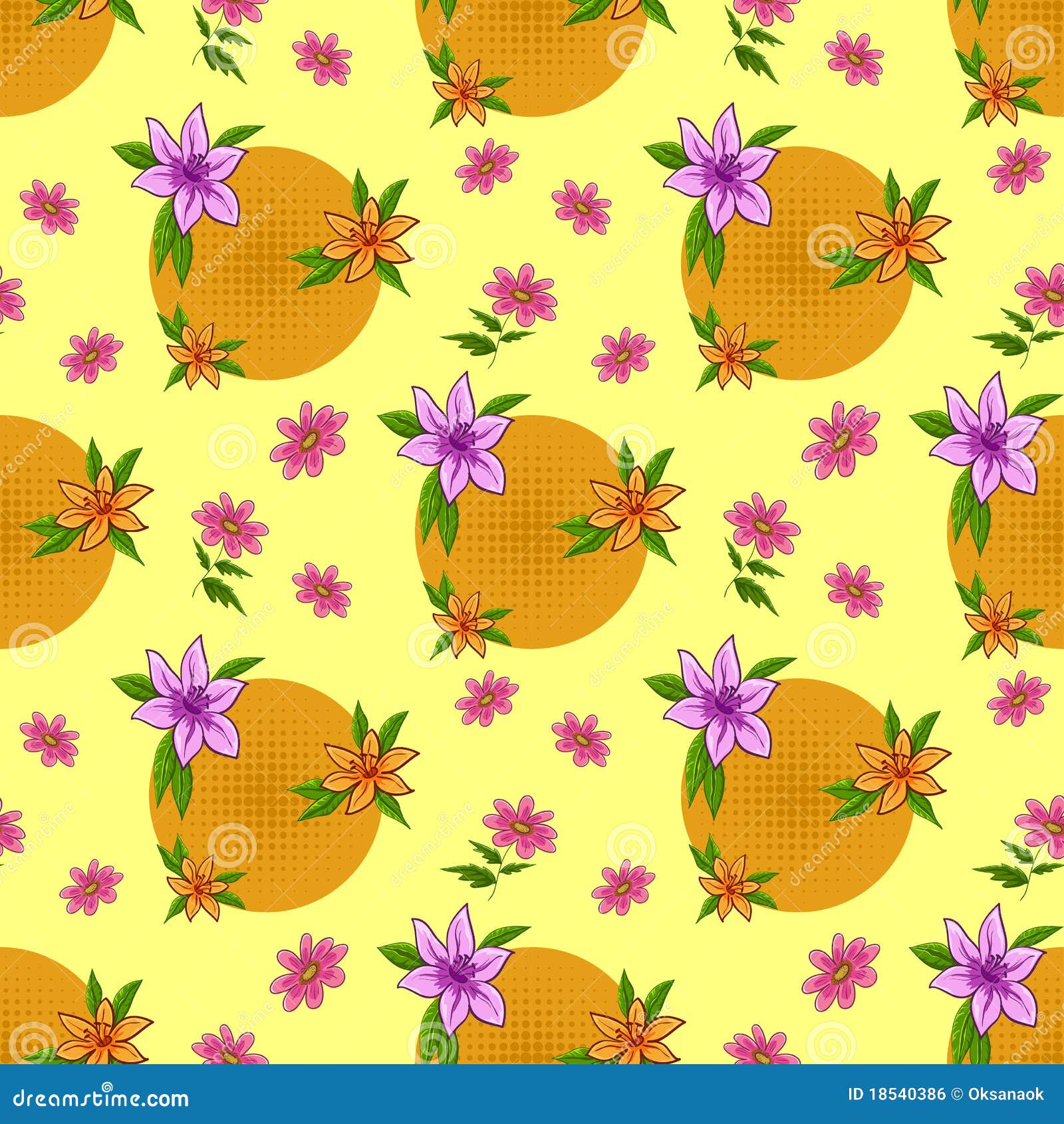 Flower Background, Seamless Stock Vector - Illustration of blossom ...