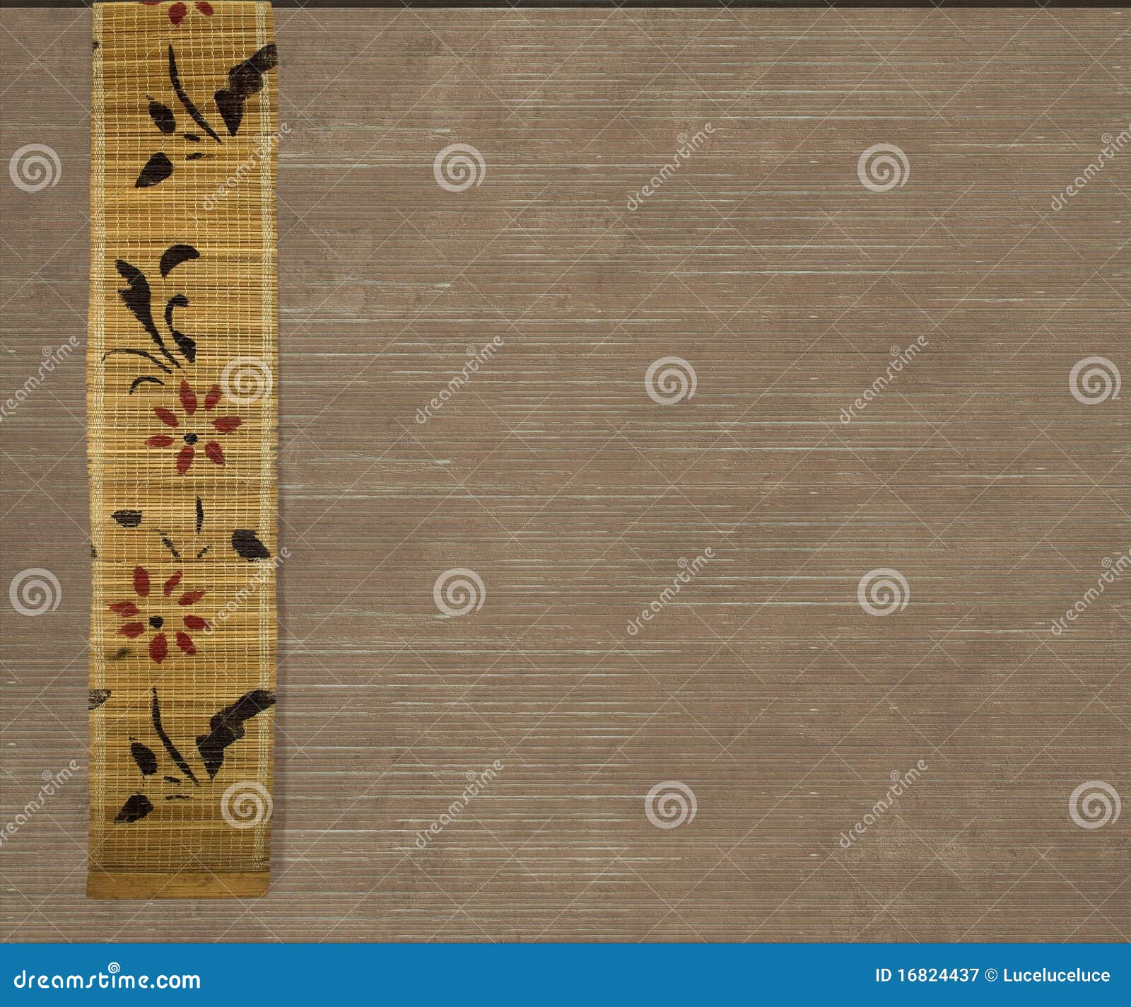 Flower Bamboo Banner on Light Brown Background Stock Image - Image of ...