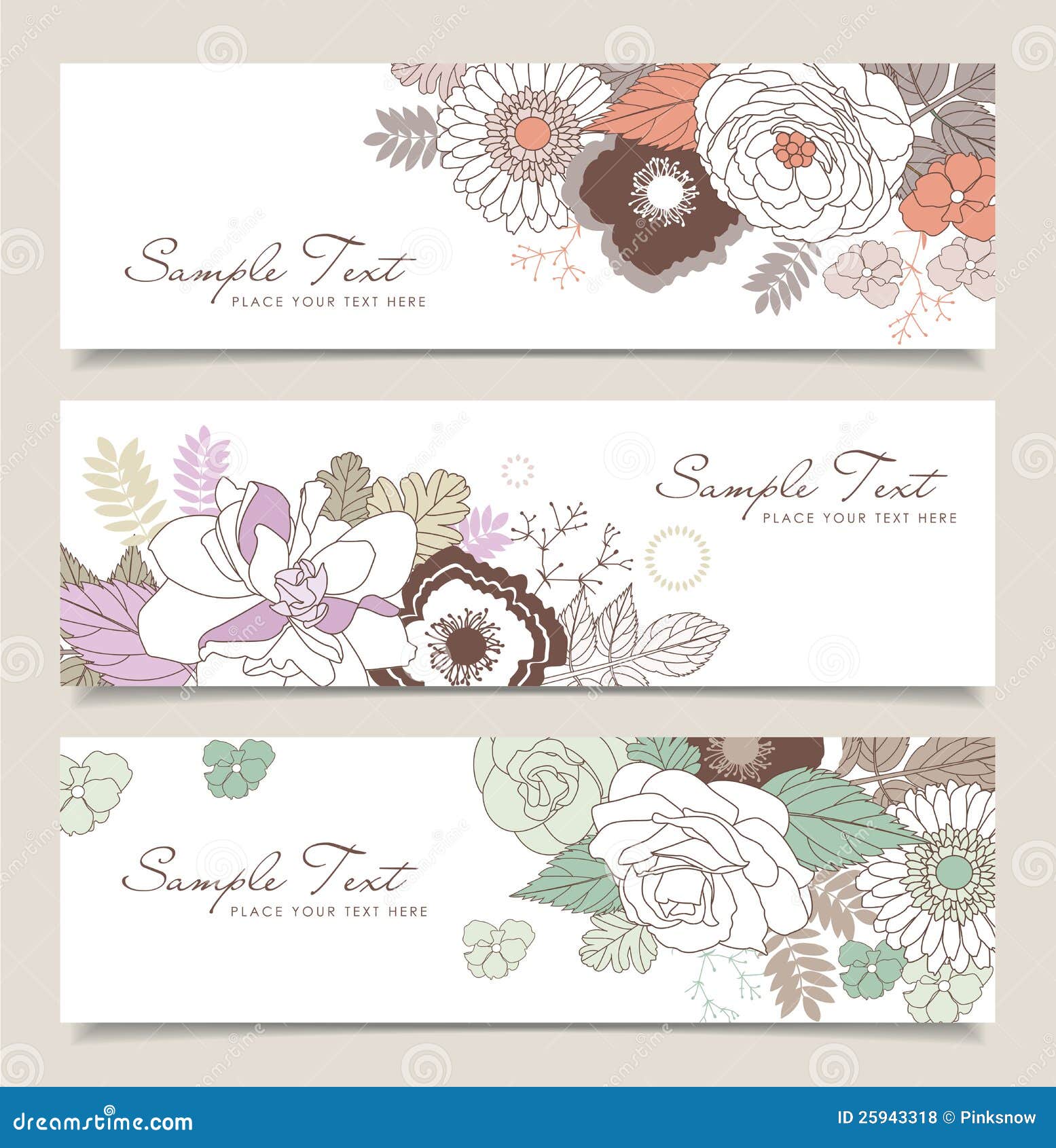 Flower Banners Royalty Free Stock Photos - Image: 25943318