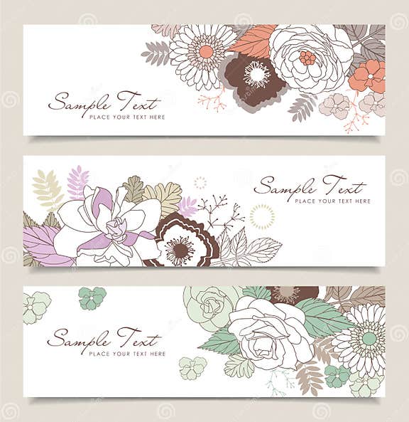 Flower banners stock vector. Illustration of design, banner - 25943318