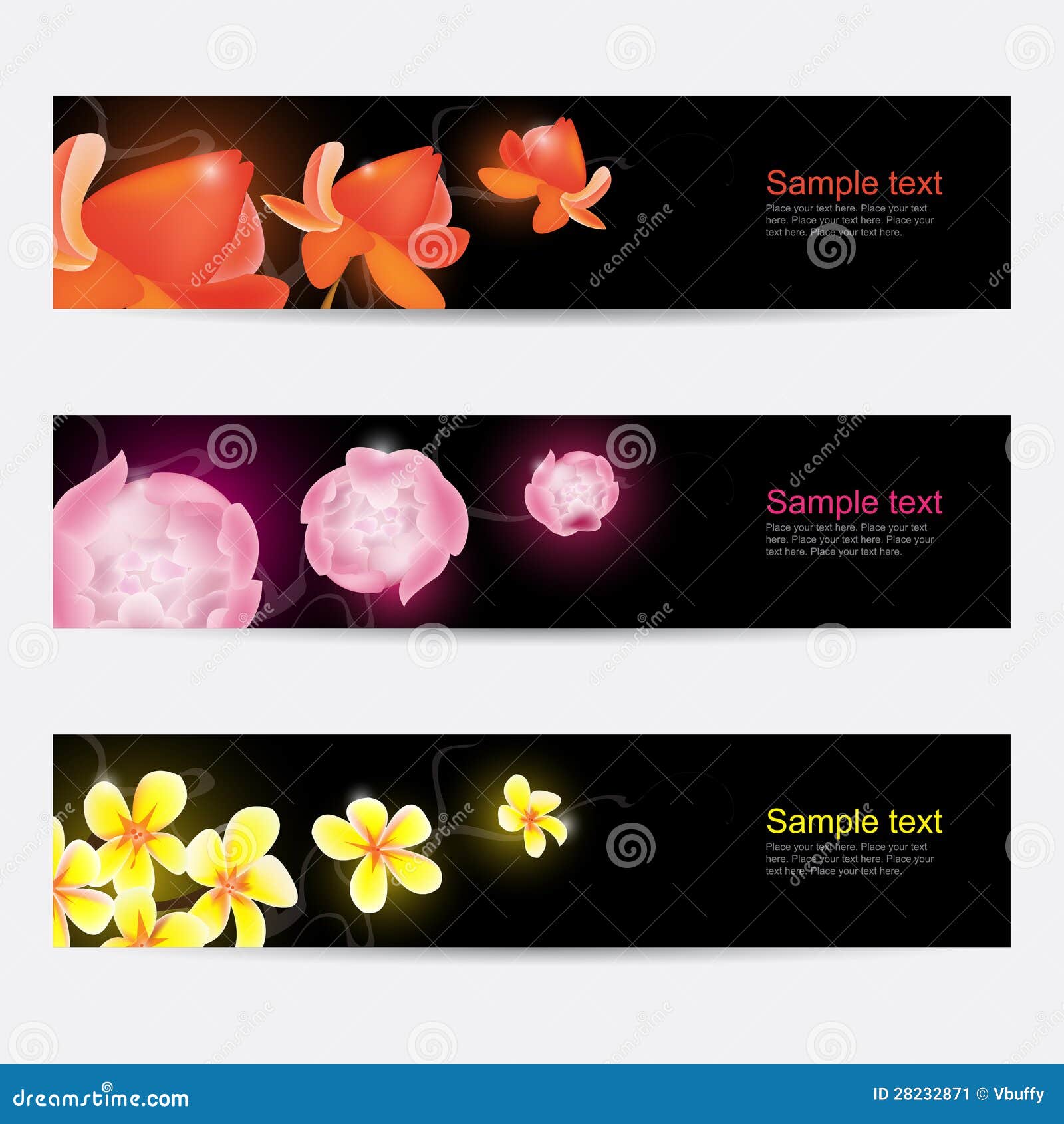 Flower banners stock vector. Illustration of curl, bloom - 28232871