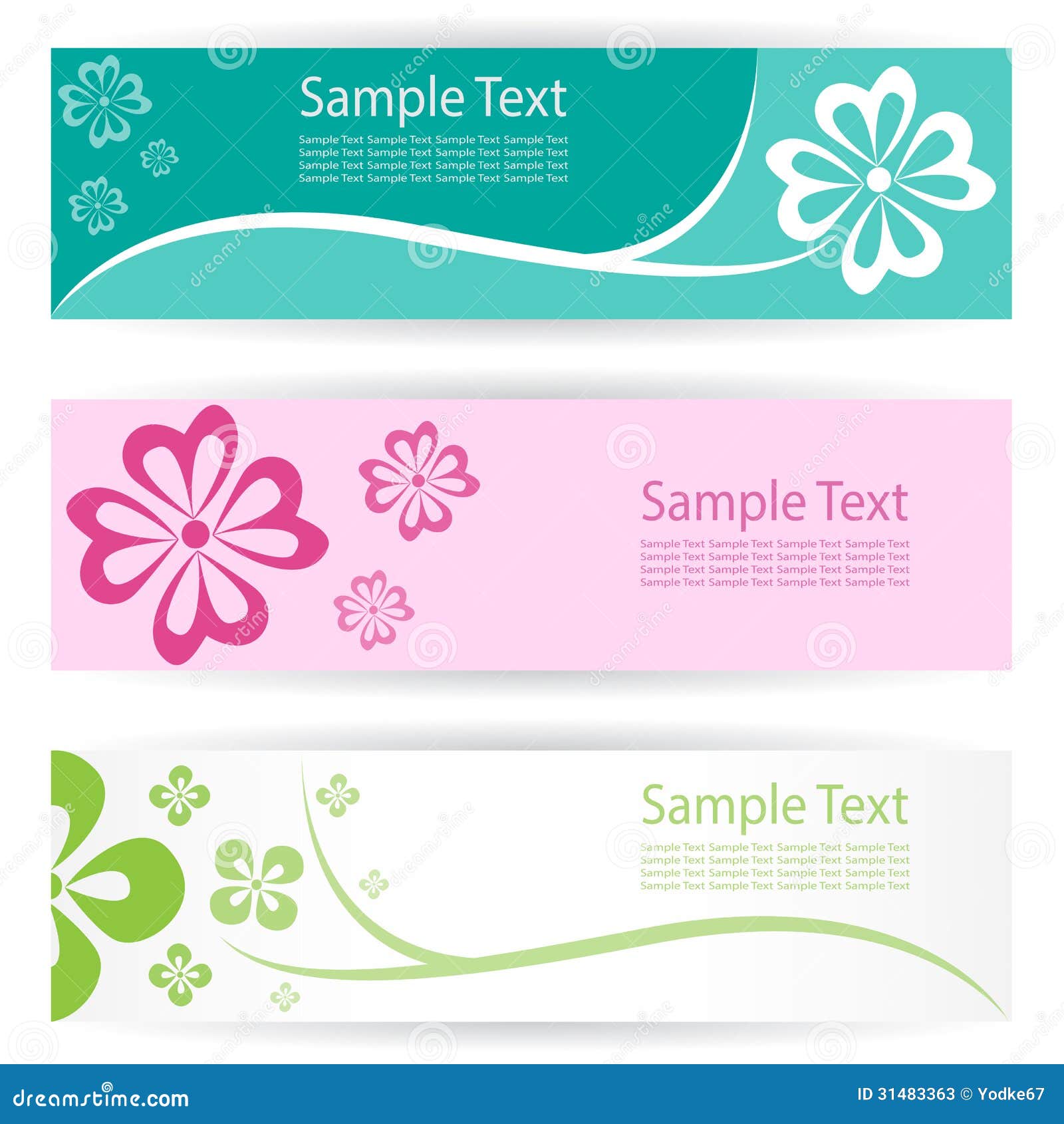 Flower Banners Cartoon Vector | CartoonDealer.com #31483363