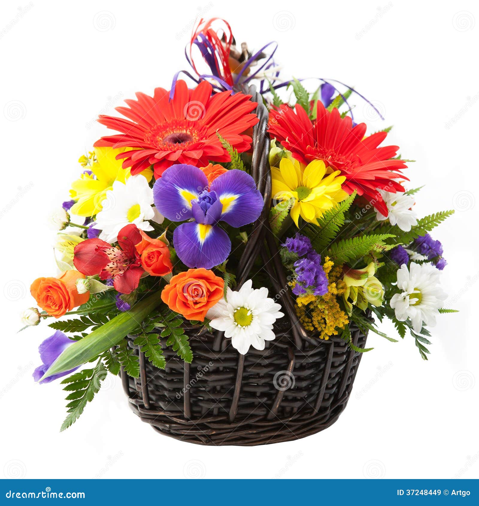 Flower in a basket. stock image. Image of floral, beautiful - 37248449
