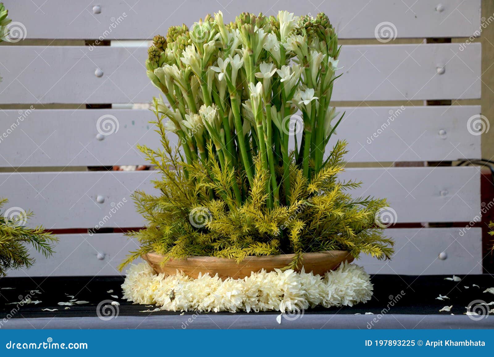 Flower in bass decoration stock image. Image of celebration - 197893225