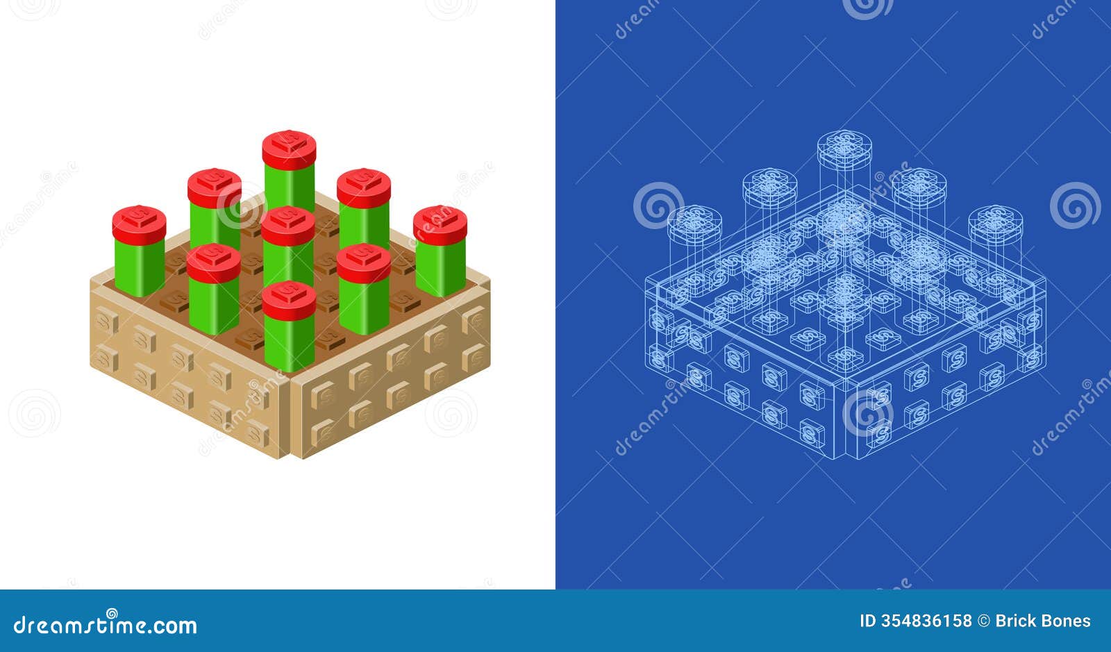 Flower Bed Blueprint Project Idea and Implementation. Vector Stock ...