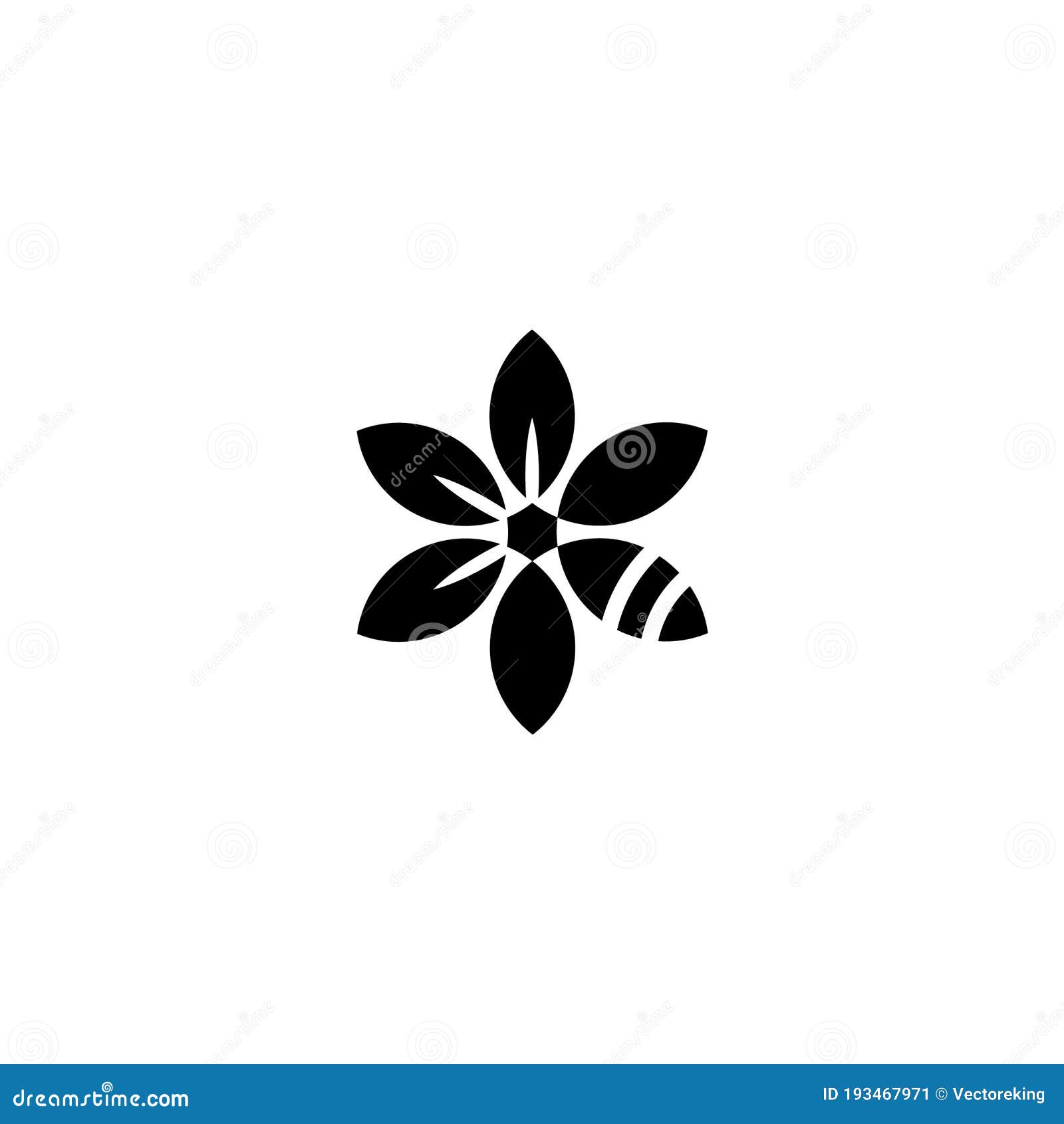 Flower and Bee stock vector. Illustration of natural - 193467971
