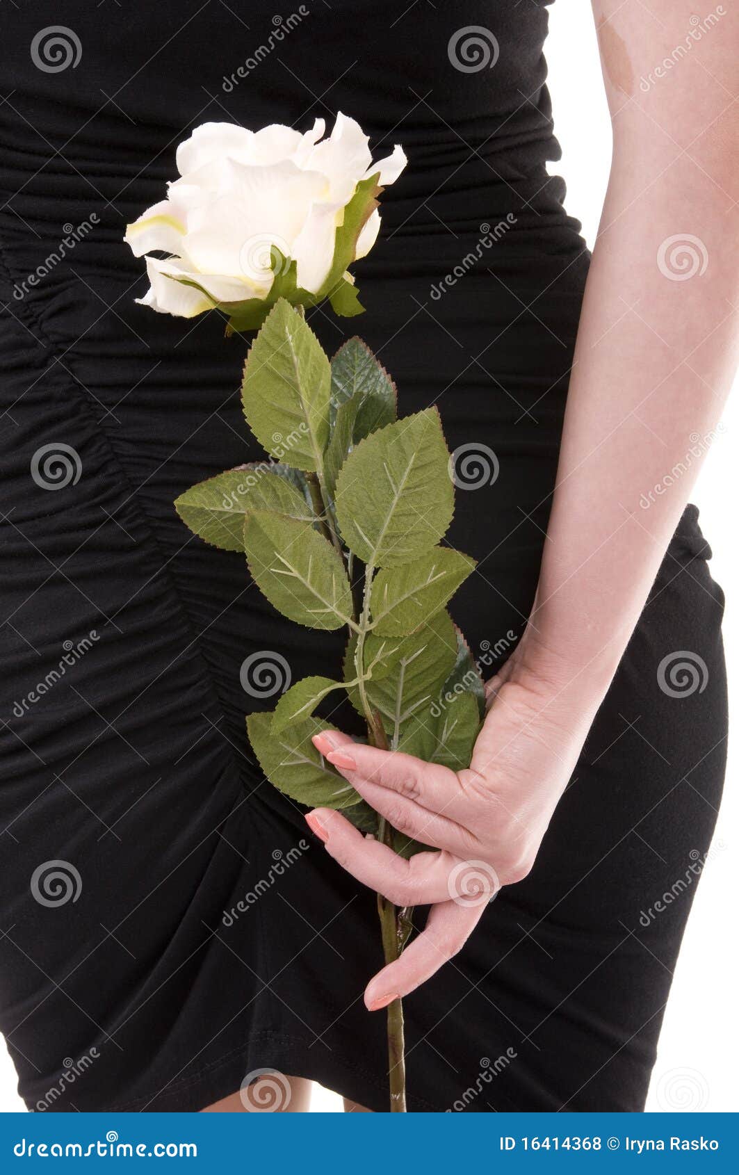 Flower behind female back stock photo. Image of bouquet - 16414368