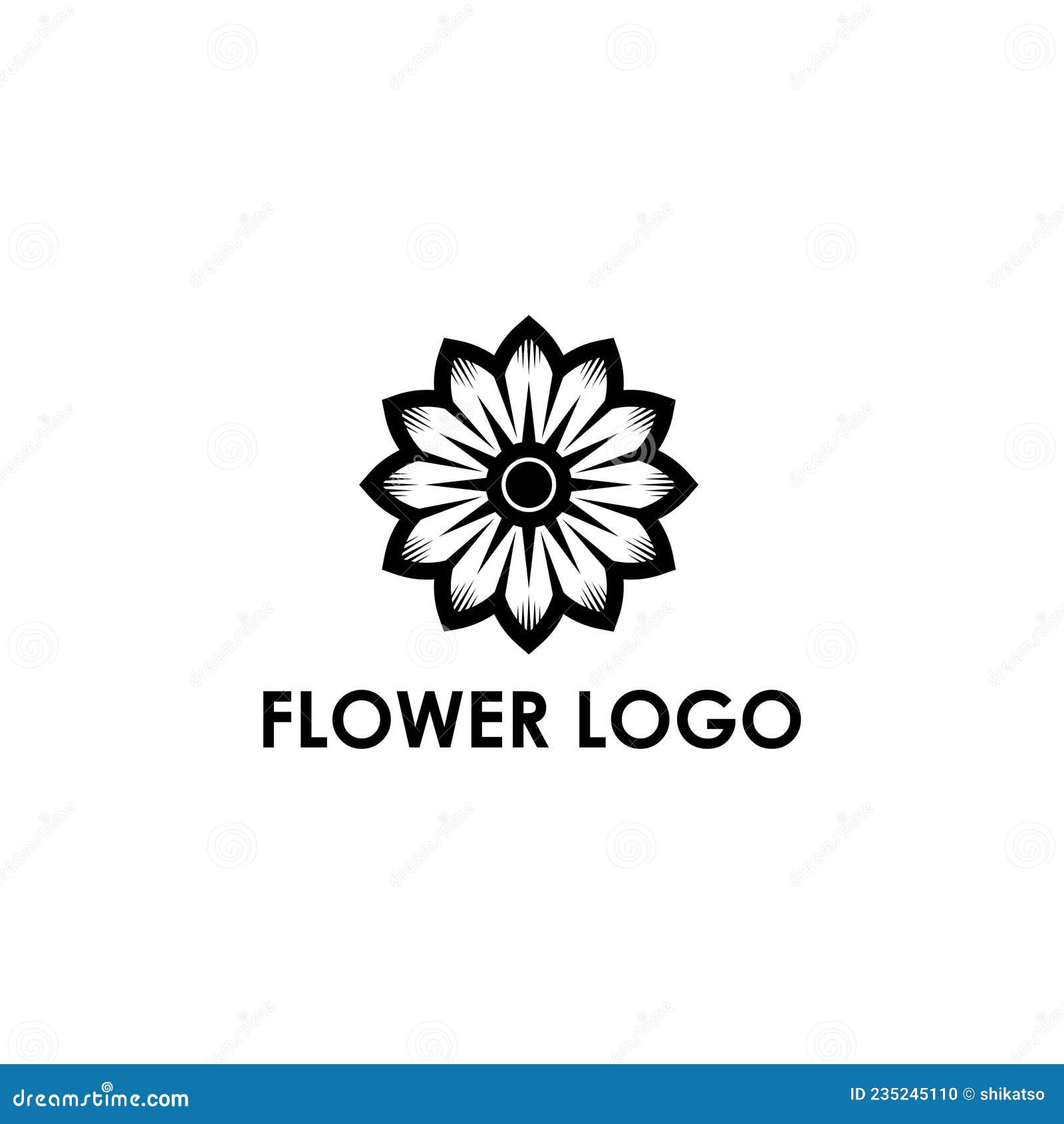 Flower Black Symbol Icon Natural Logo Stock Vector - Illustration of ...