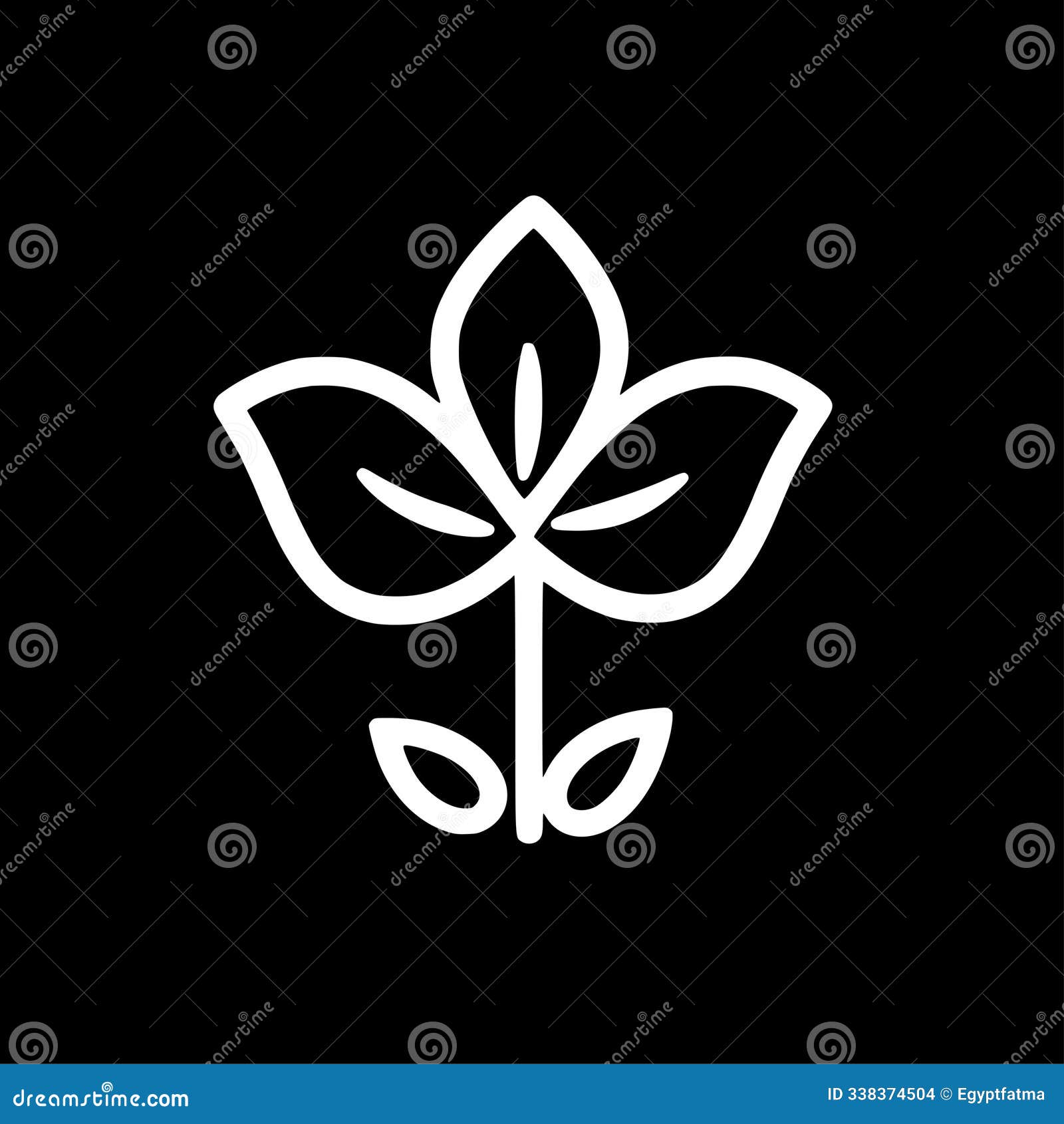 Flower - Black and White Vector Illustration Stock Illustration ...