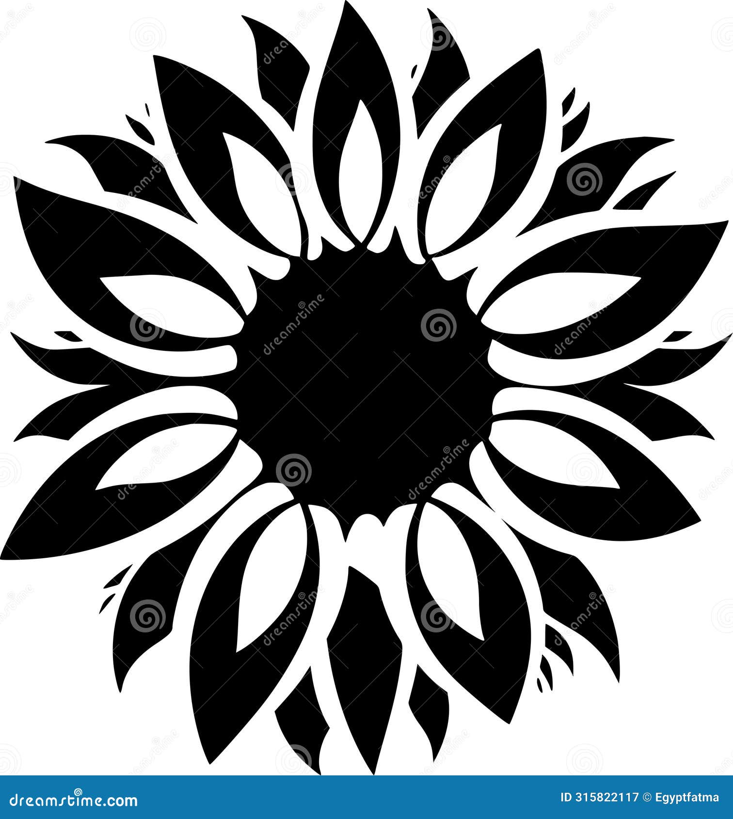 Flower - Black and White Vector Illustration Stock Vector ...
