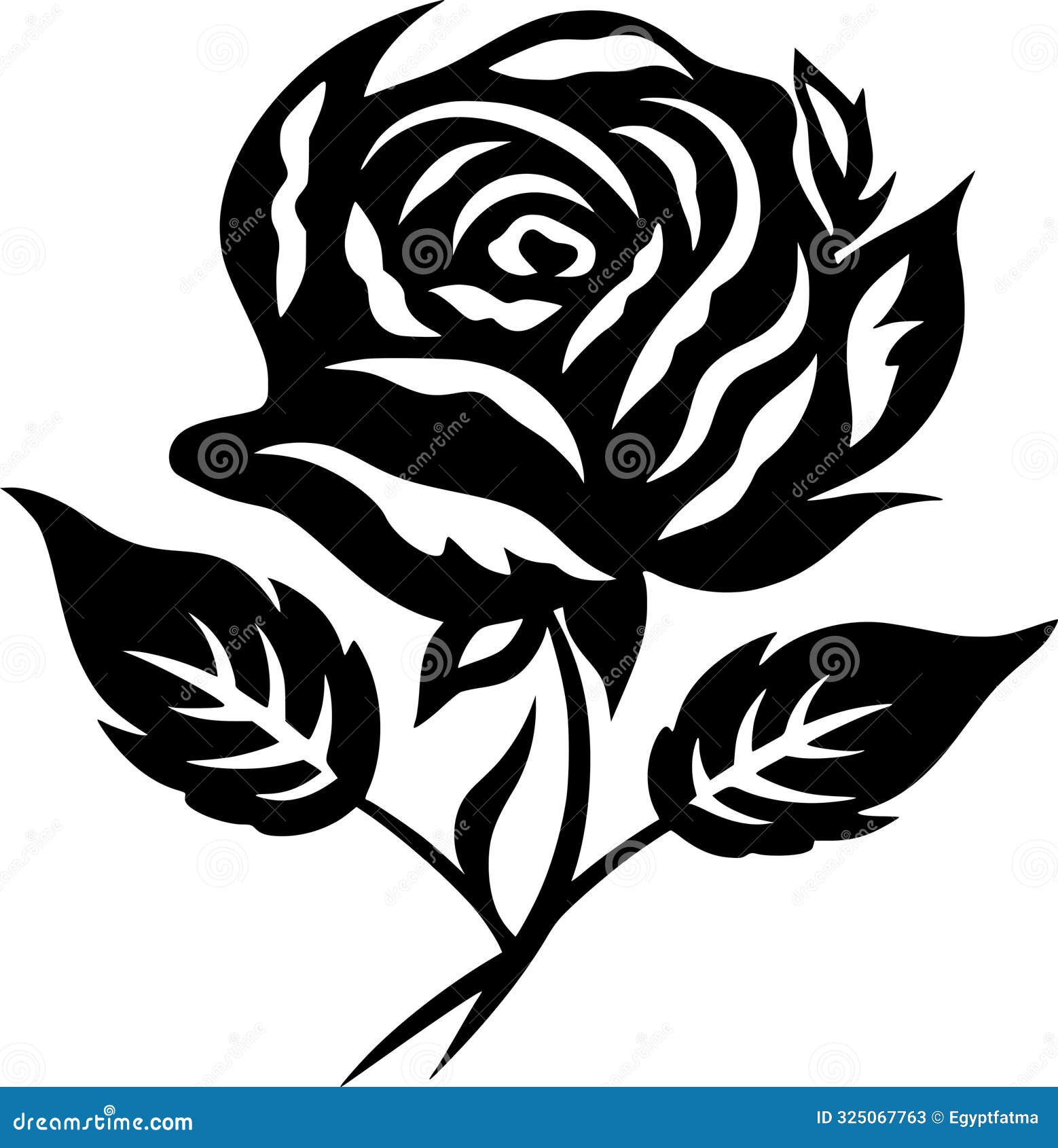 Flower - Black and White Vector Illustration Stock Vector ...