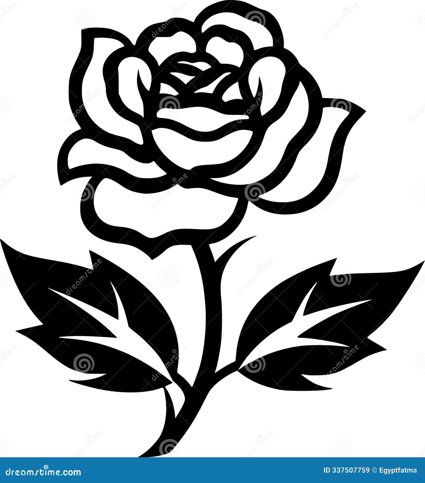 Flower - Black and White Vector Illustration Stock Illustration ...