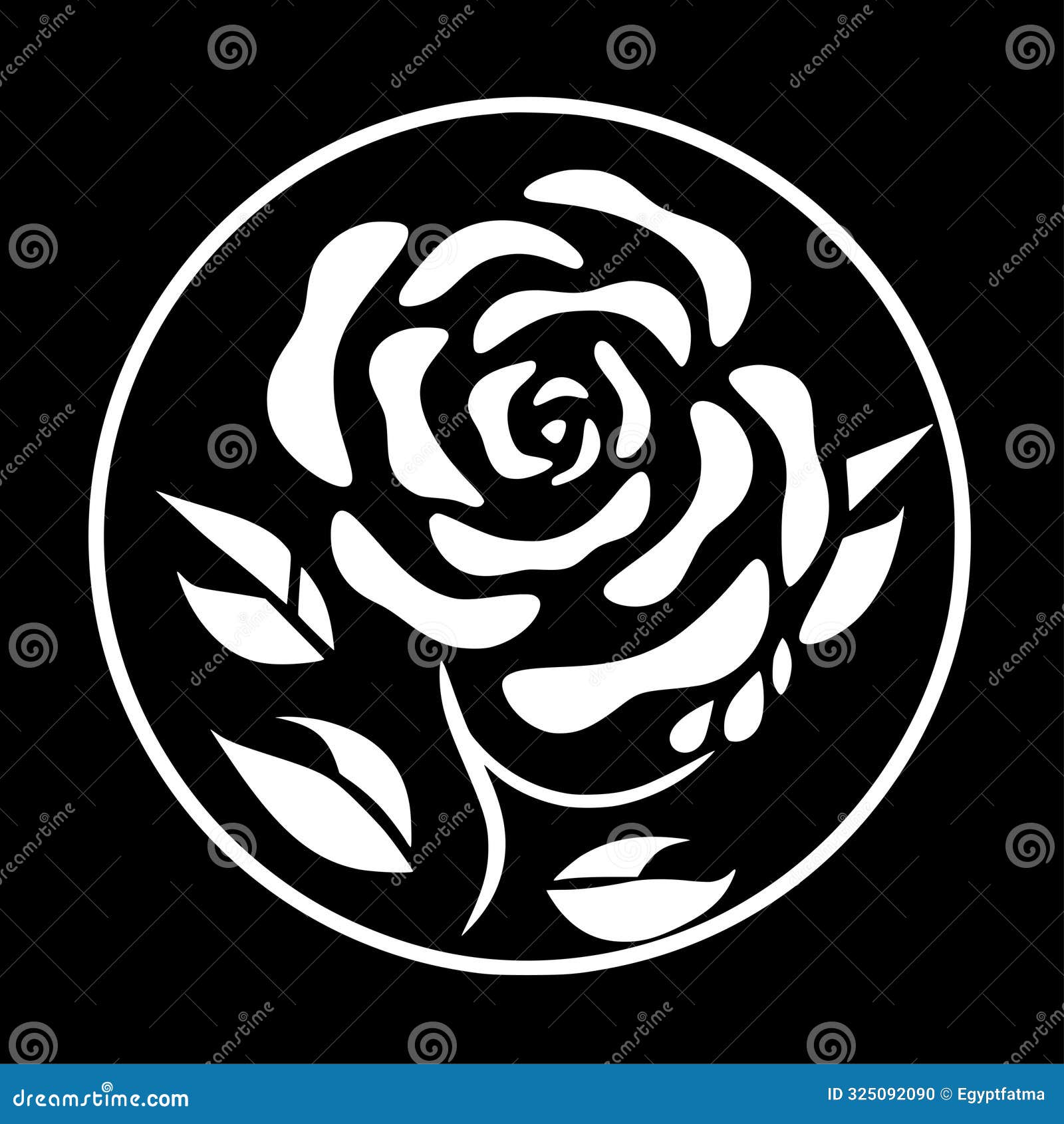 Flower - Black and White Vector Illustration Stock Illustration ...