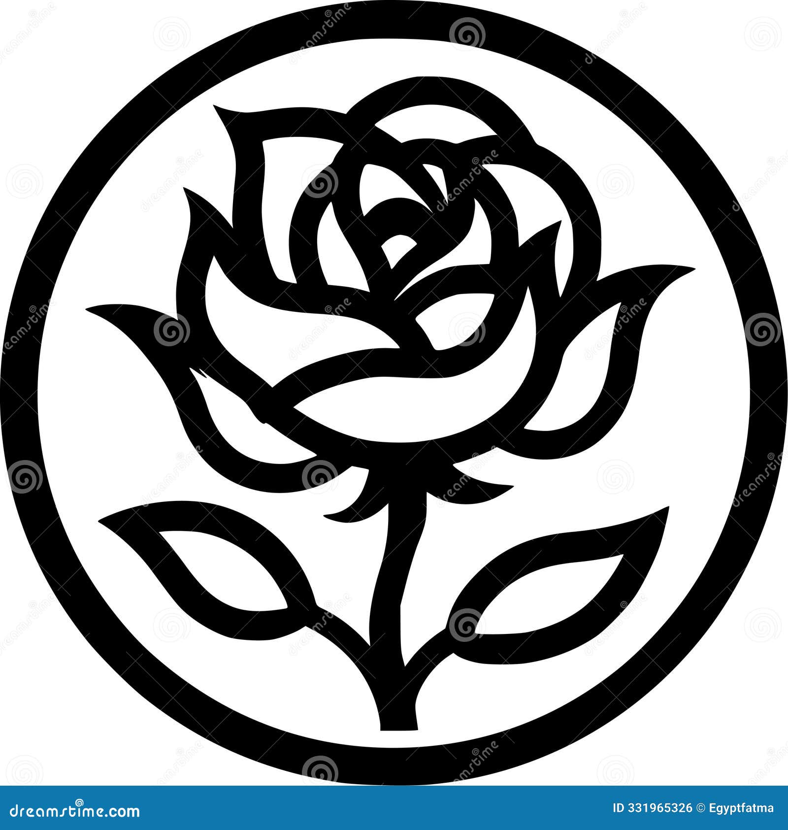 Flower - Black and White Vector Illustration Stock Illustration ...