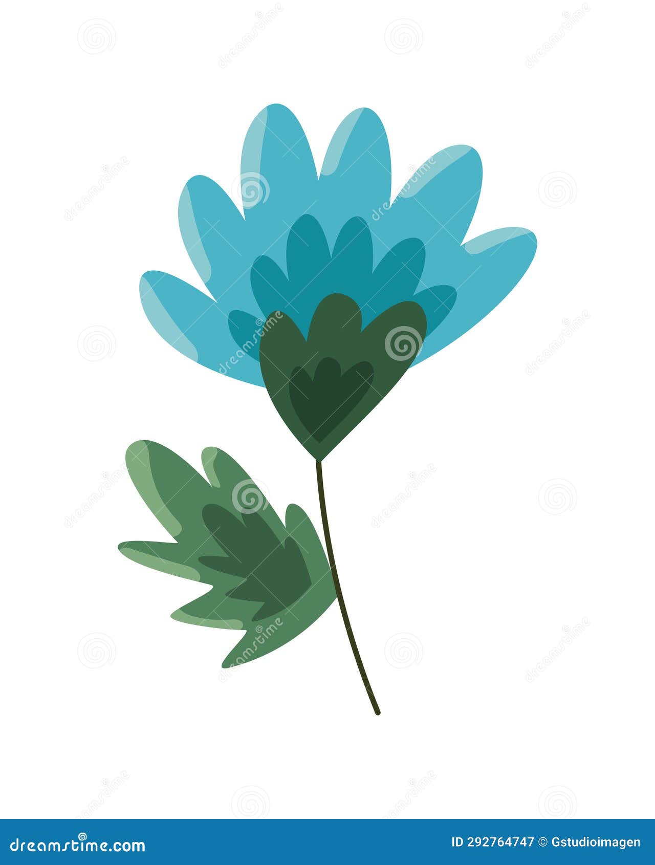 Flower blue design stock vector. Illustration of petal - 292764747