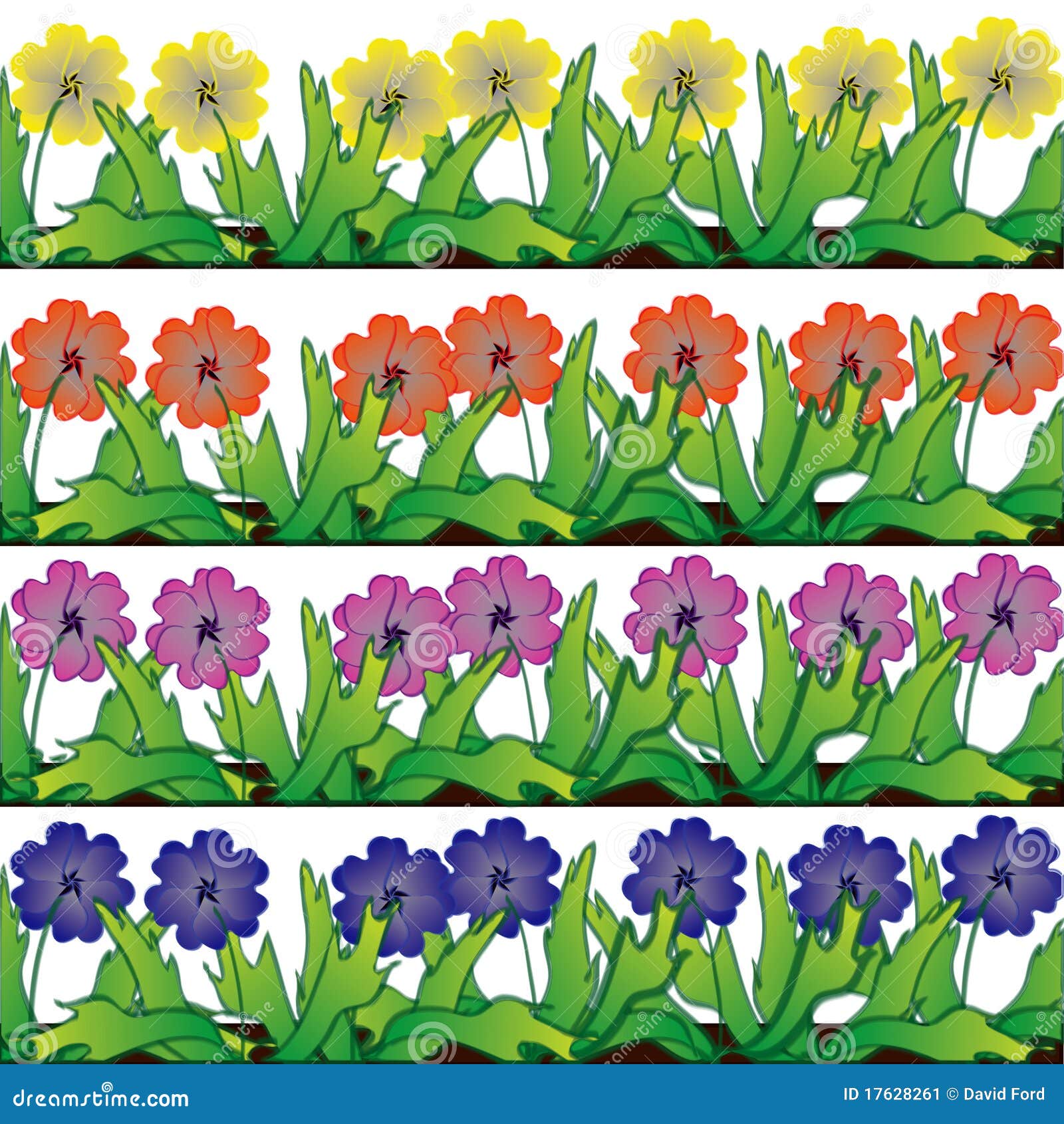 Flower border stock vector. Illustration of colour, floral - 17628261