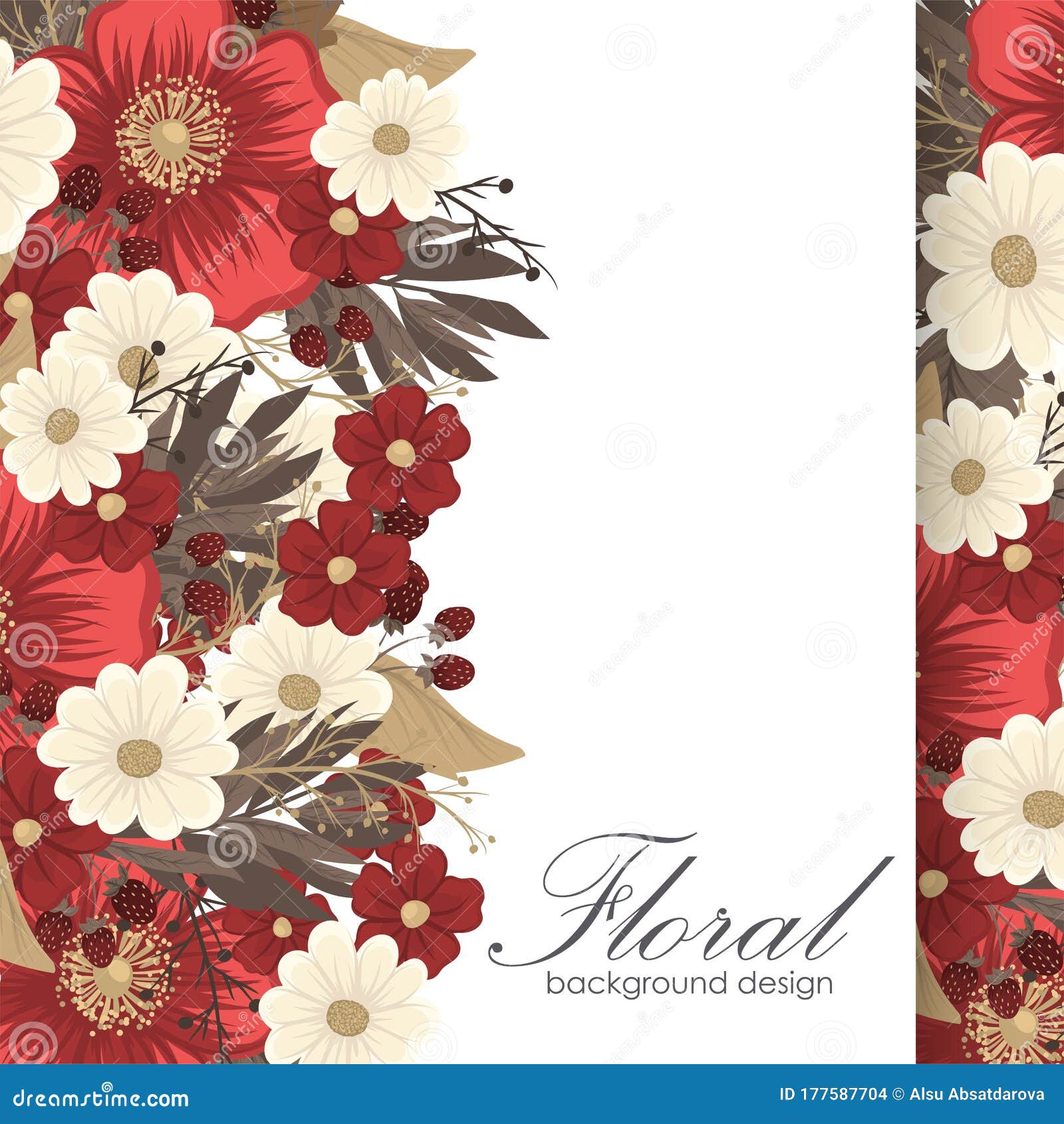 Flower Border Drawing - Red Frame Stock Vector - Illustration of ...