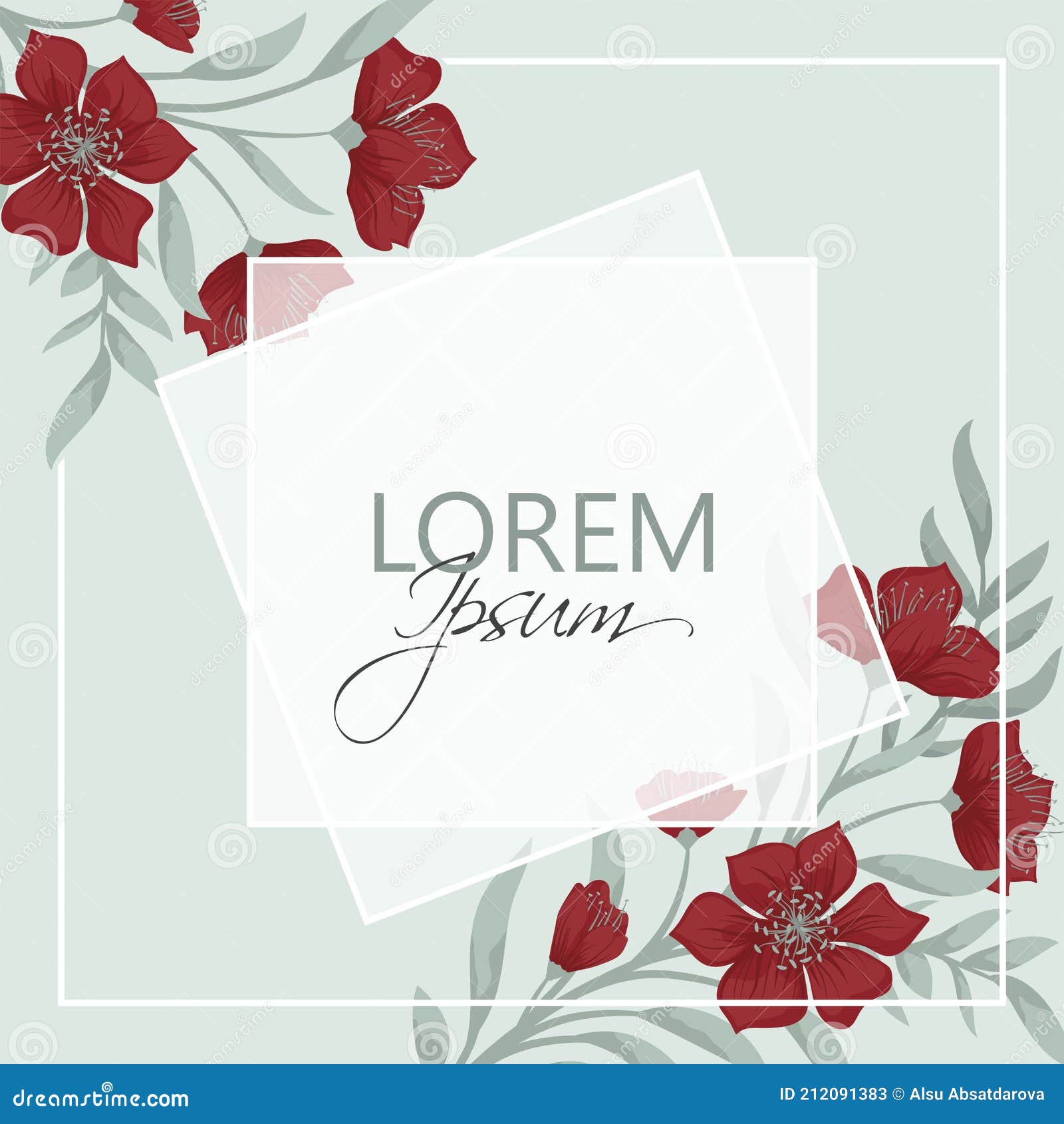 Flower Border Drawing - Red Frame Stock Vector - Illustration of ...