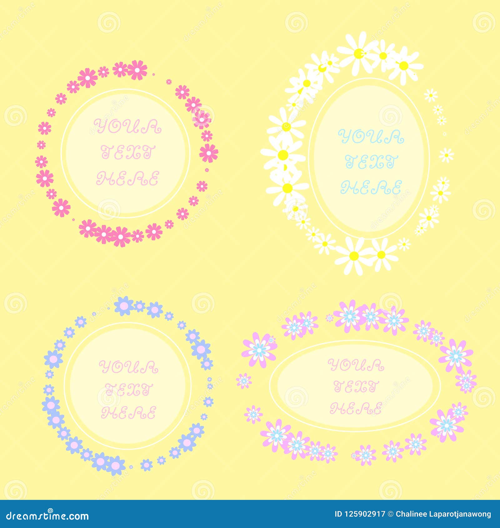 Flower Border Frame Text Box Stock Vector - Illustration of design ...