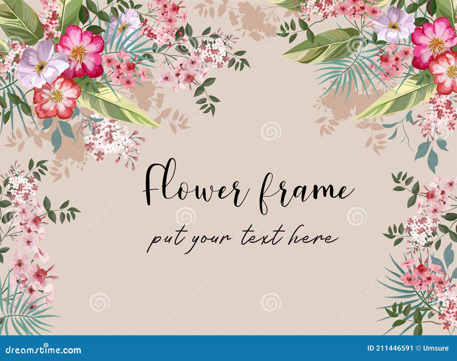 Flower Border for Put Your Text Vector Illustration Stock Vector ...