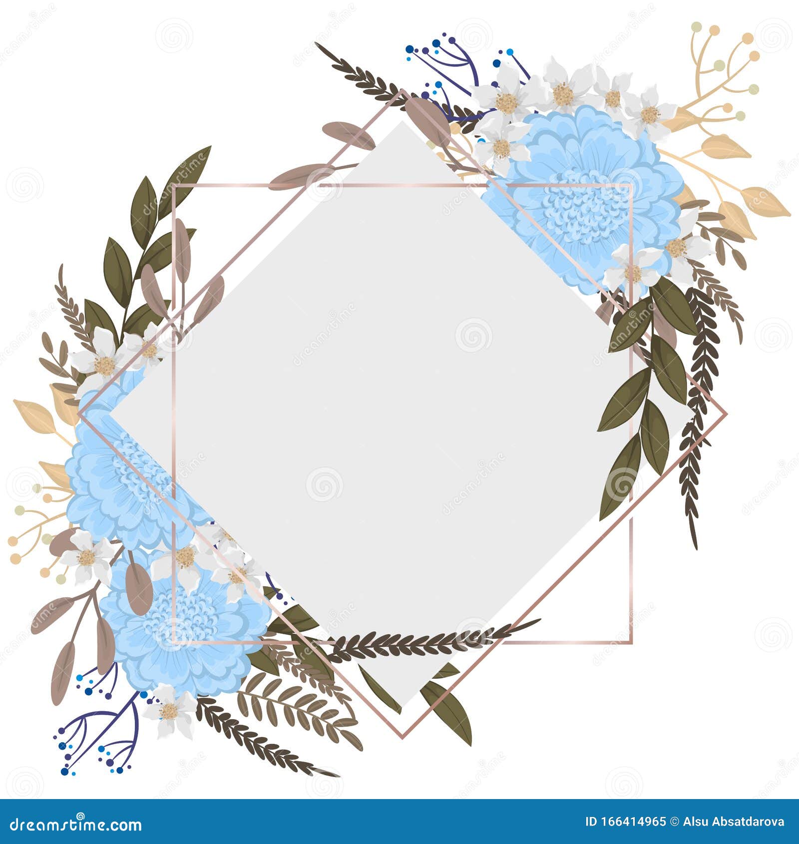 Blue Flower Border Line