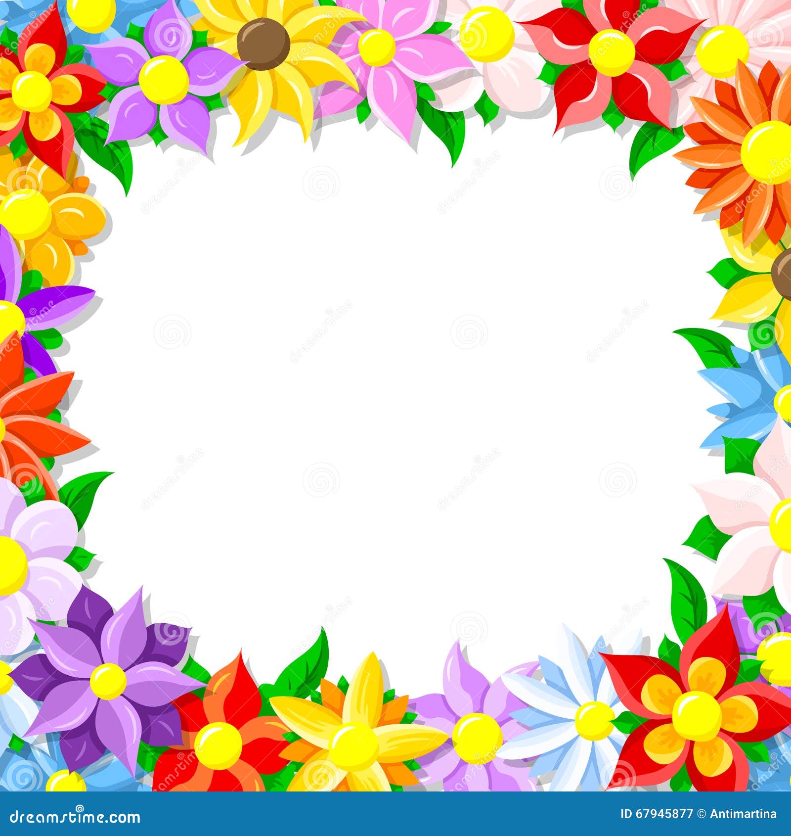 Flower border stock vector. Illustration of summer, blooming - 67945877