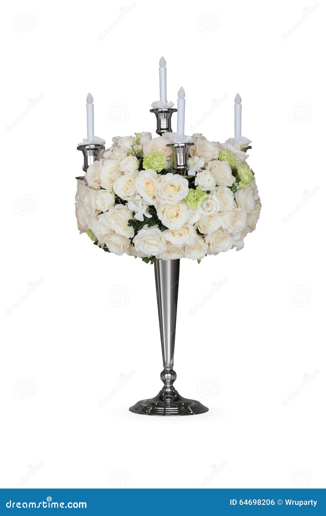 Flower Bouquet with Candlestick Stock Photo - Image of decor, bouquet ...