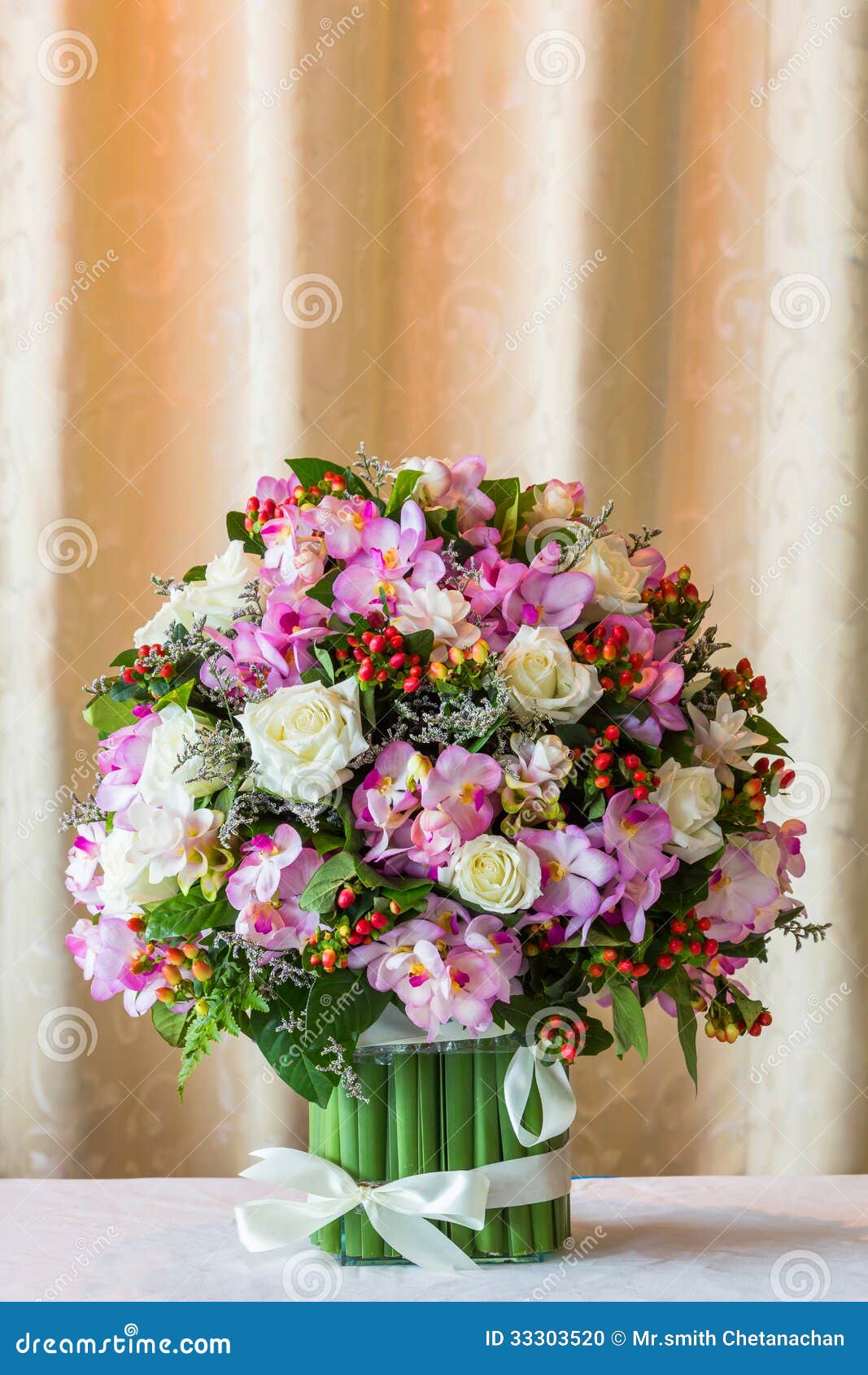 Flower bouquet stock photo. Image of berry, table, blossom - 33303520