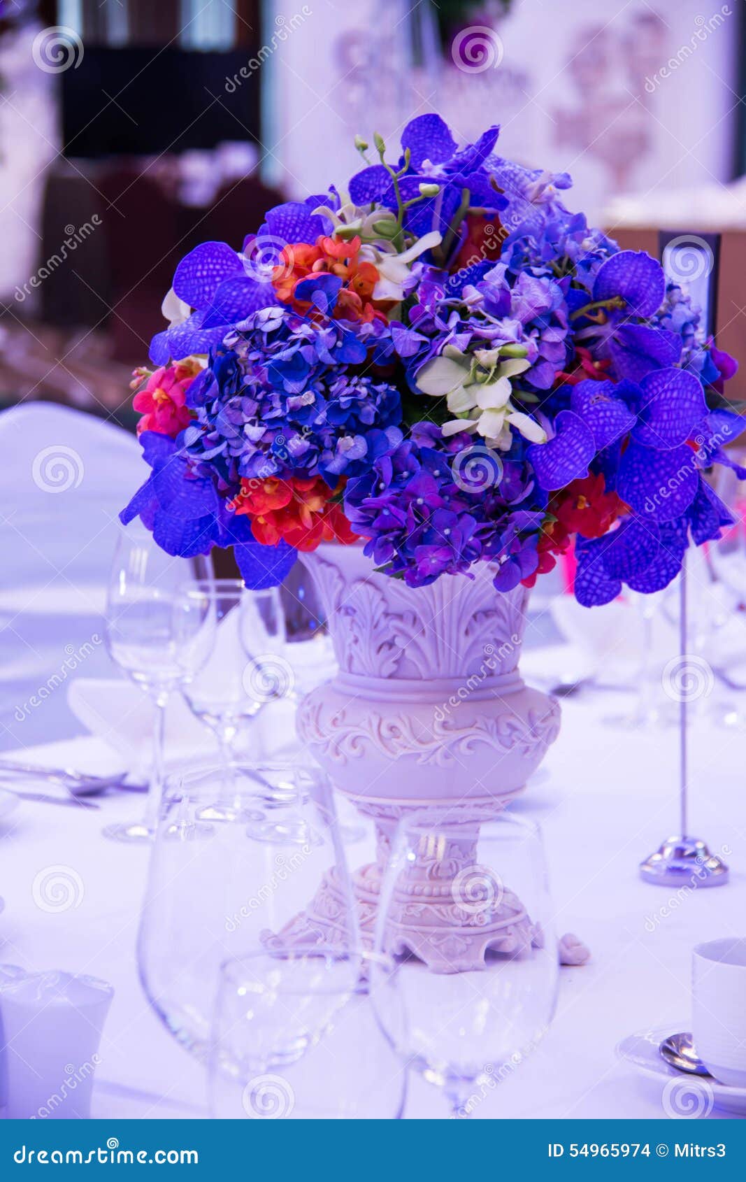 Flower Bouquet in Event Wedding Party. Stock Photo - Image of service ...
