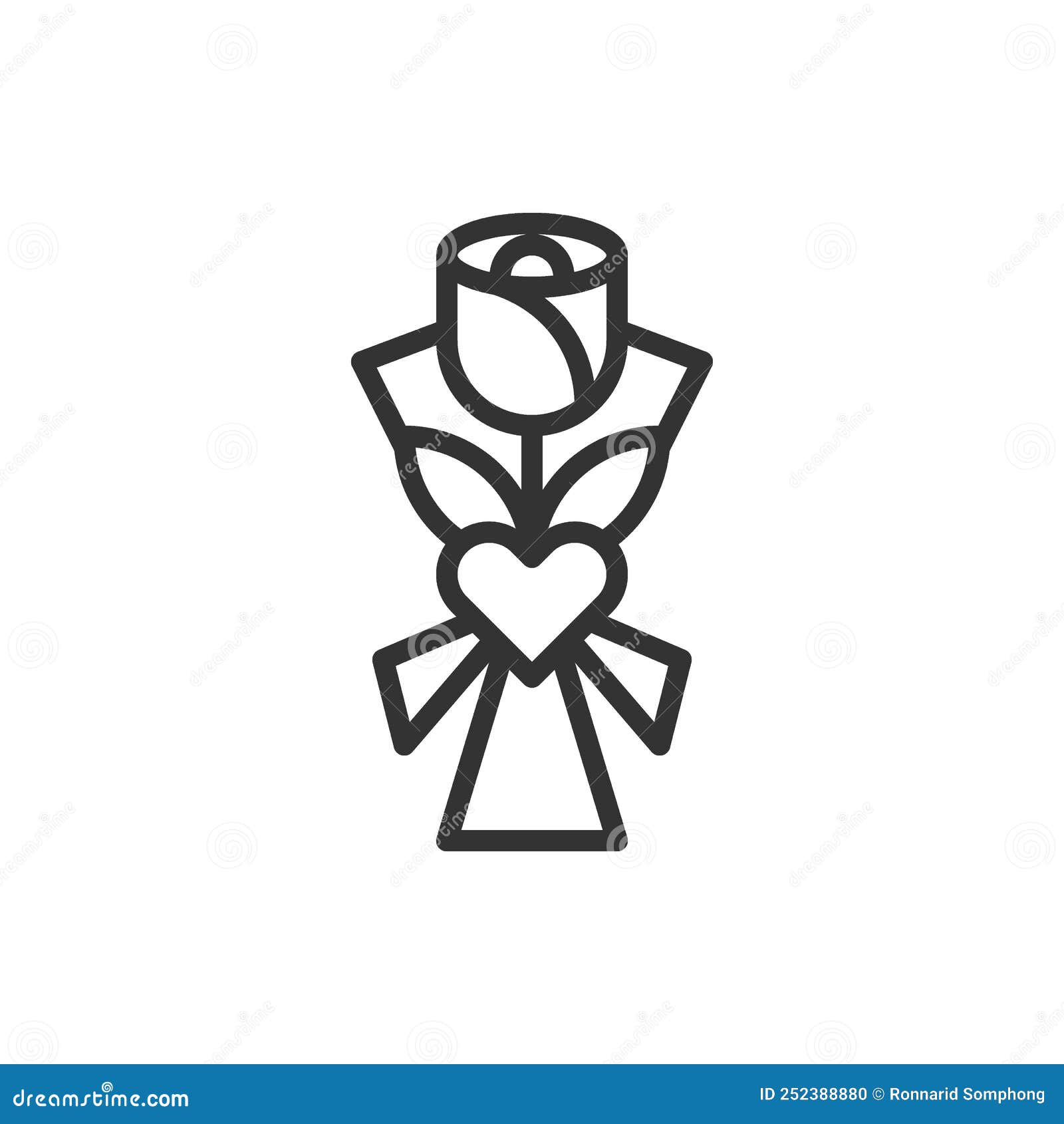 Flower Bouquet Icon Line Vector Illustration Stock Vector ...