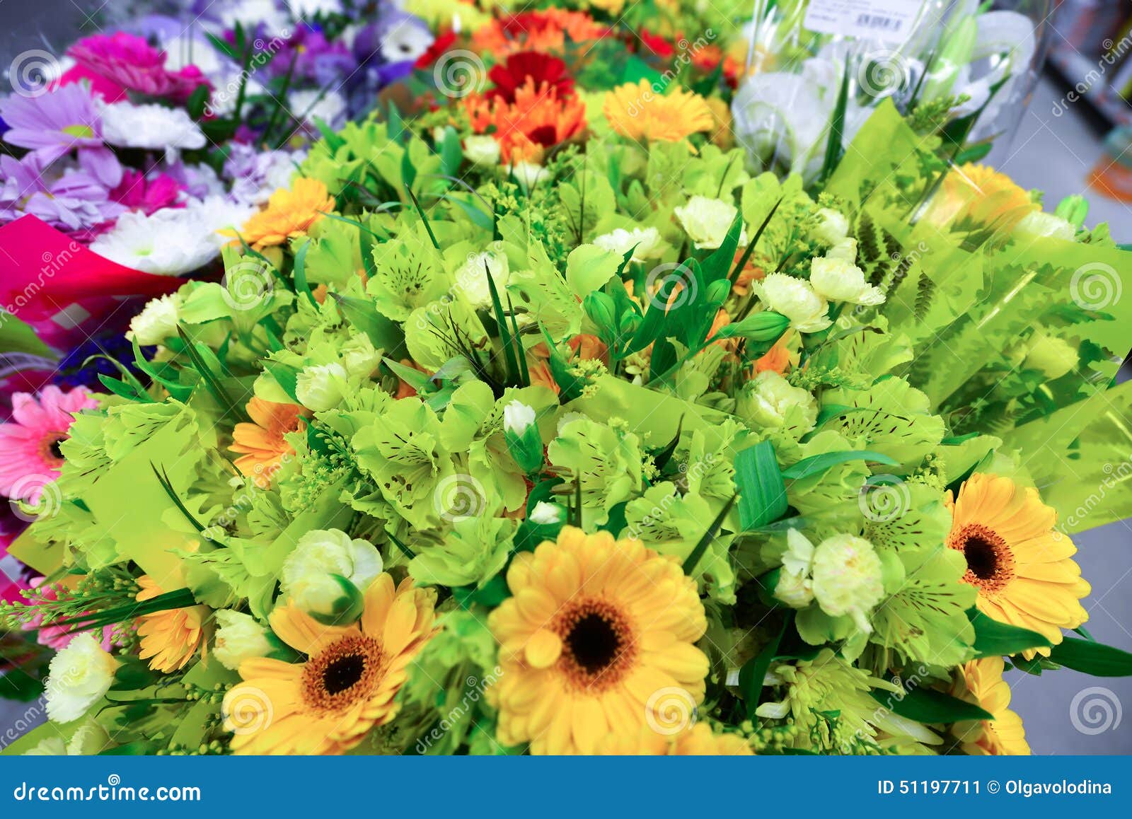 Flower Bouquet with a Lot of Different Flowers Stock Image - Image of ...