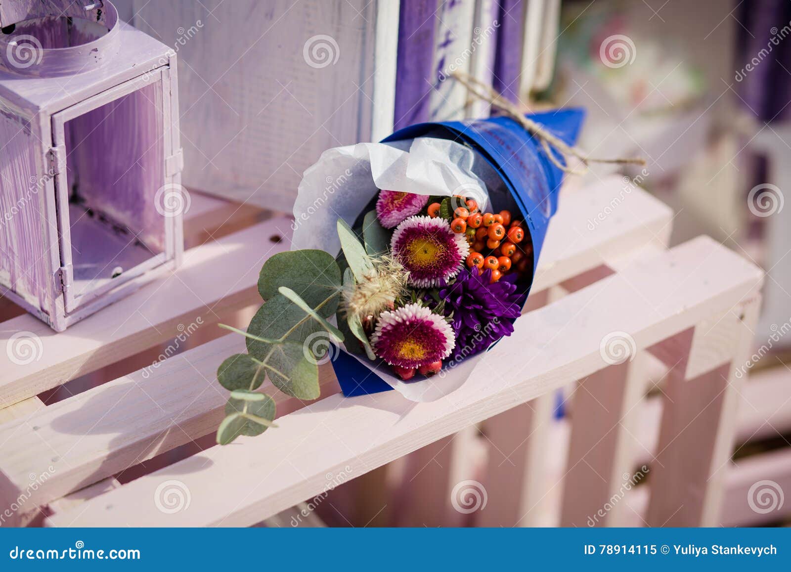 Flower Bouquet in the Paper Cone Stock Image - Image of putdoor ...