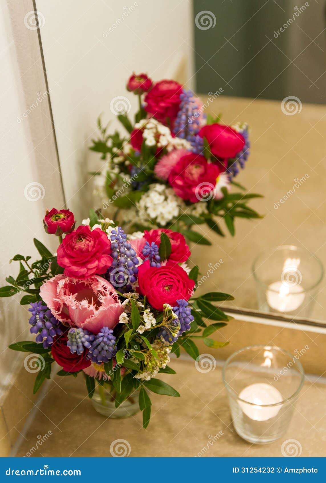 Flower bouquet reflected stock photo. Image of tulips - 31254232