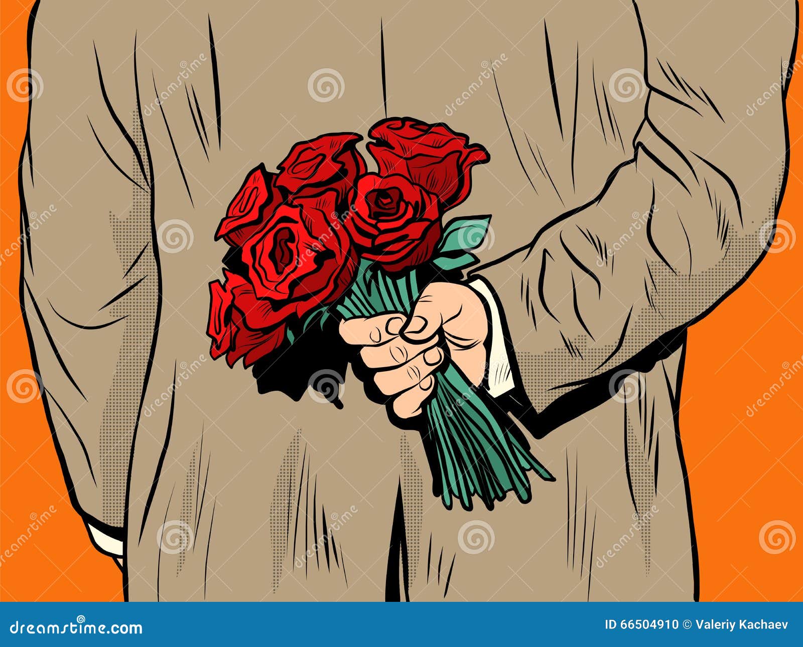Flower Bouquet Roses T Surprise Stock Vector Illustration Of T