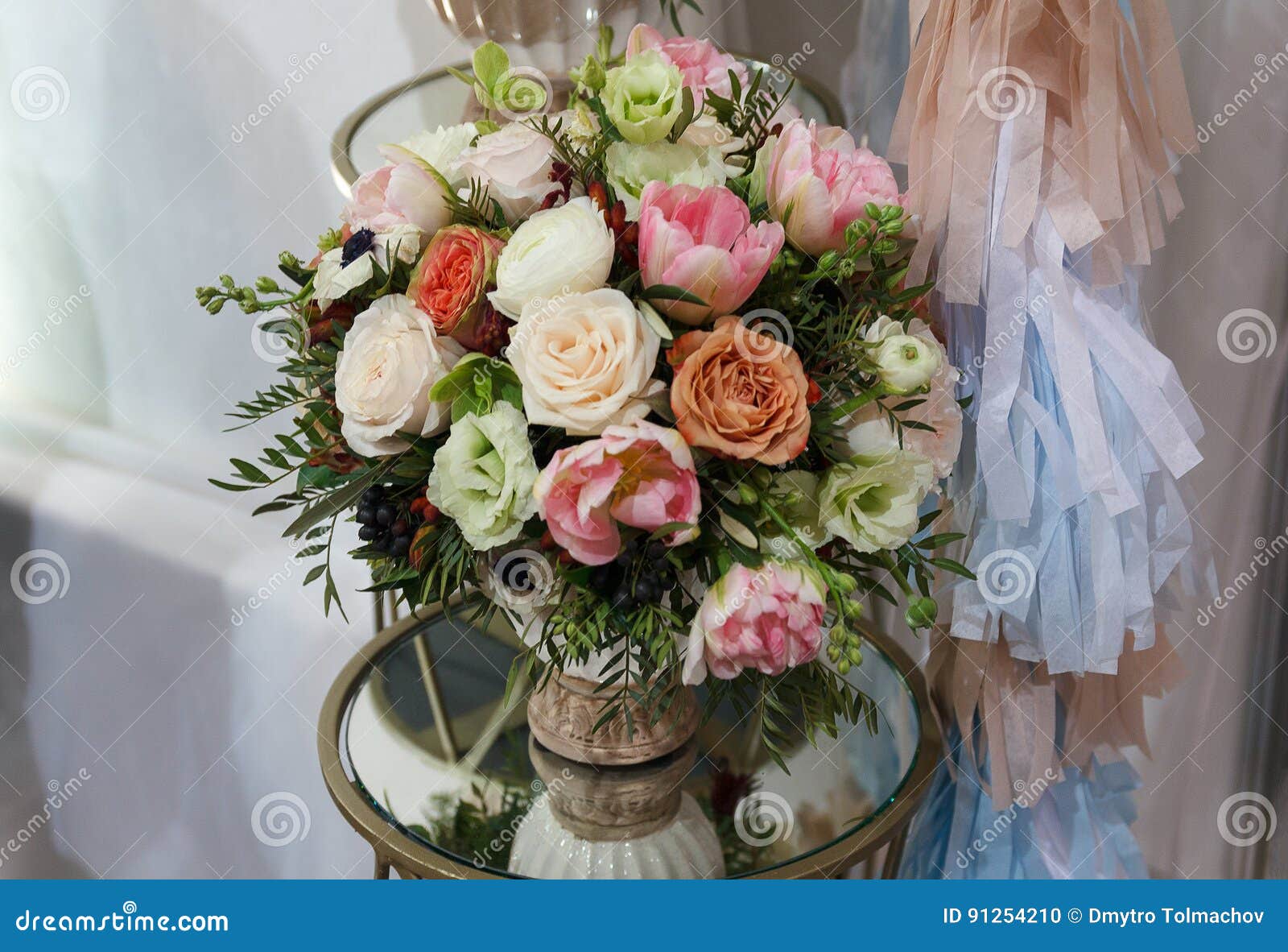 Flower bouquet vase stock photo. Image of blossom, beautiful - 91254210